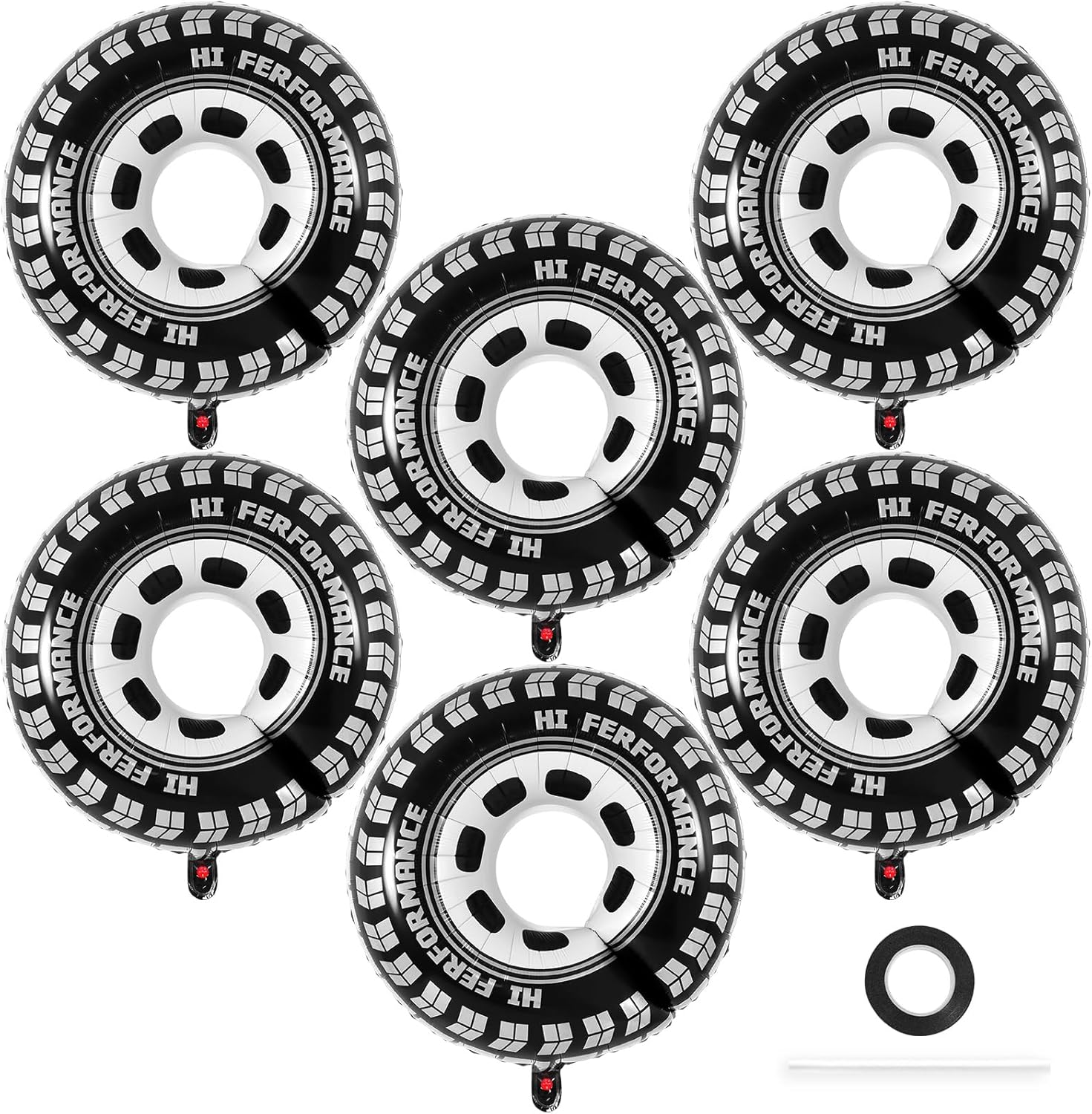 Amazon.com: 6 Pcs Large Wheel Balloons, 30 Inch Tire Balloons Race Car ...