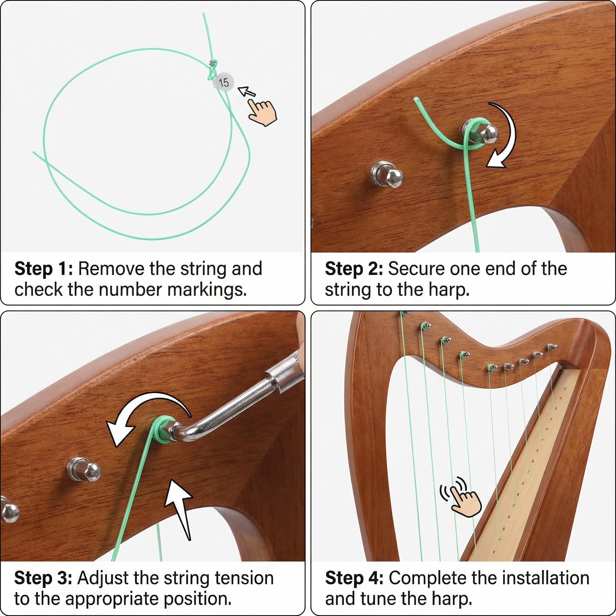 Snapklik.com : 19 String Nylon Harp Strings For Lyre And Small Harp ...
