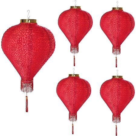 Amazon.com: Large Chinese Lantern, Red Traditional Hanging Lamp Shade ...