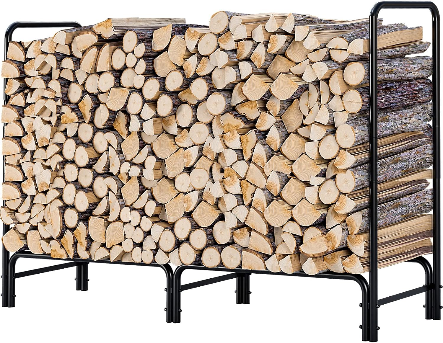 Amazon.com : TLGREEN Firewood Rack Stand 4ft Steel Firewood Log Holder ...
