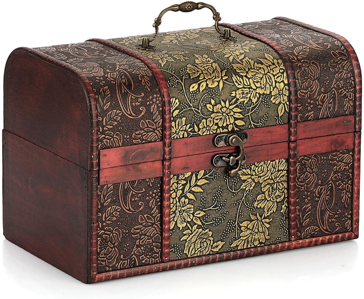 Amazon.com: Vintage Wooden Storage Box, Portable Decorative Wooden ...