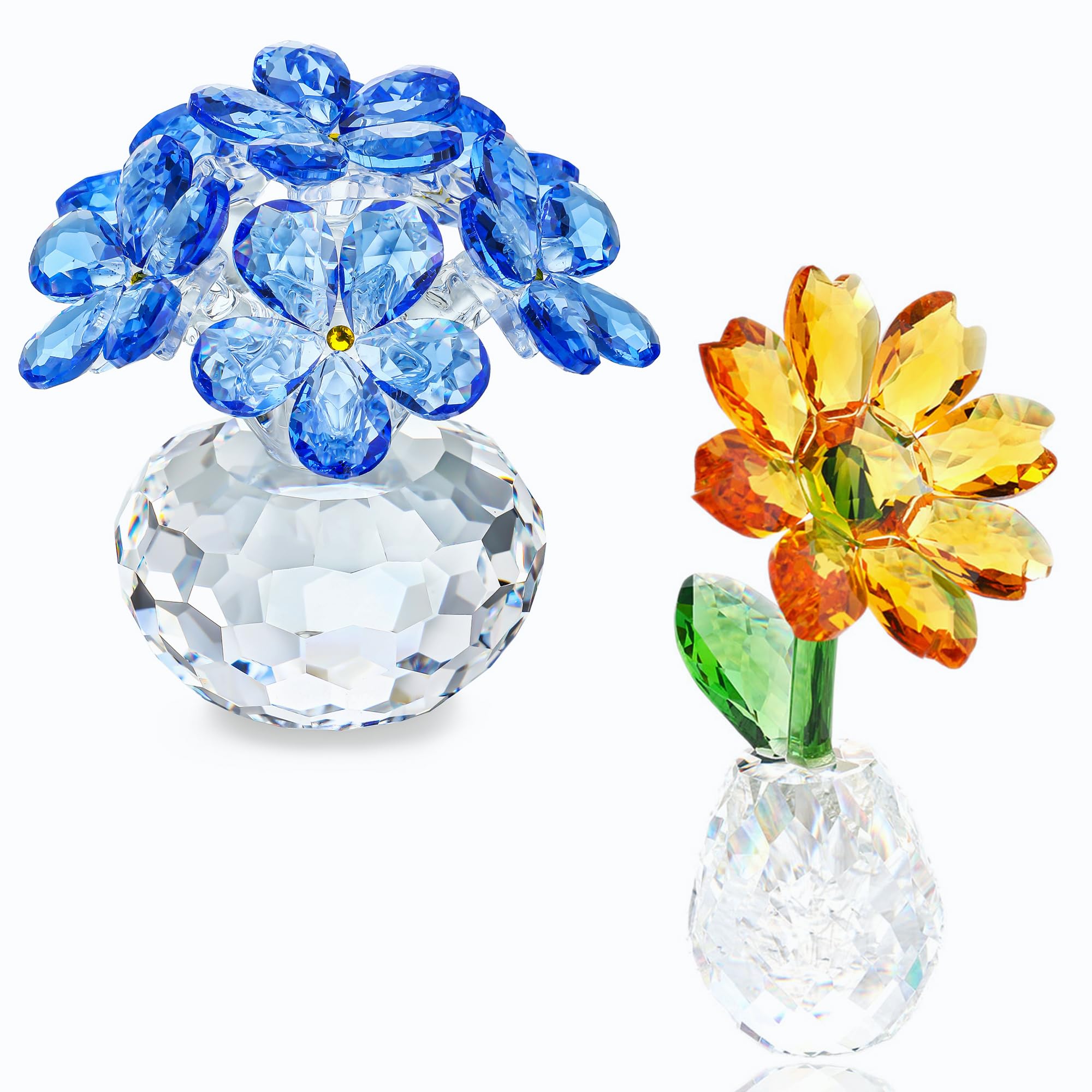Amazon.com: H&D HYALINE & DORA Blue Crystal Flower Figurine Forget Me ...