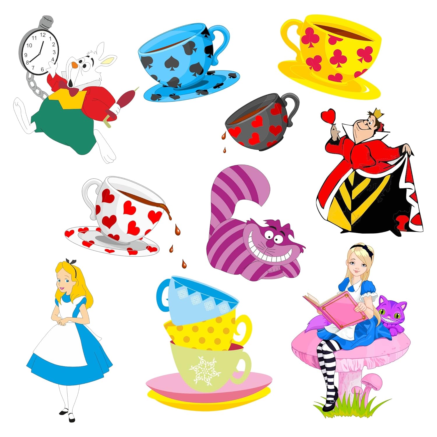 Pretty Ur Party Alice in Wonderland Theme Paper Cutouts for Birthday ...