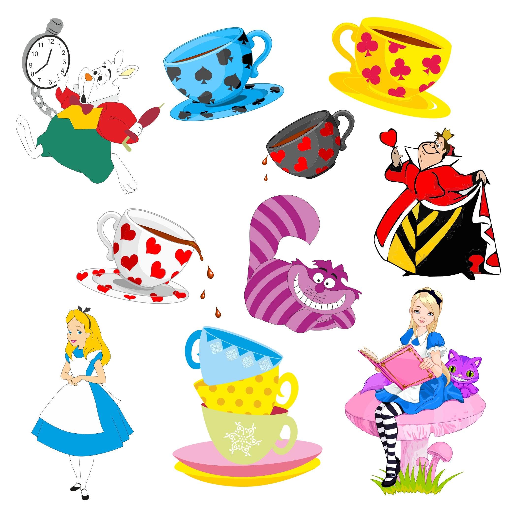 Pretty Ur Party Alice in Wonderland Theme Paper Cutouts for Birthday ...
