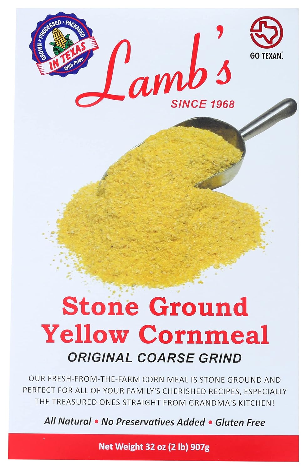 Amazon.com : Lamb's Stone Ground Yellow Cornmeal, Original Coarse Grind ...