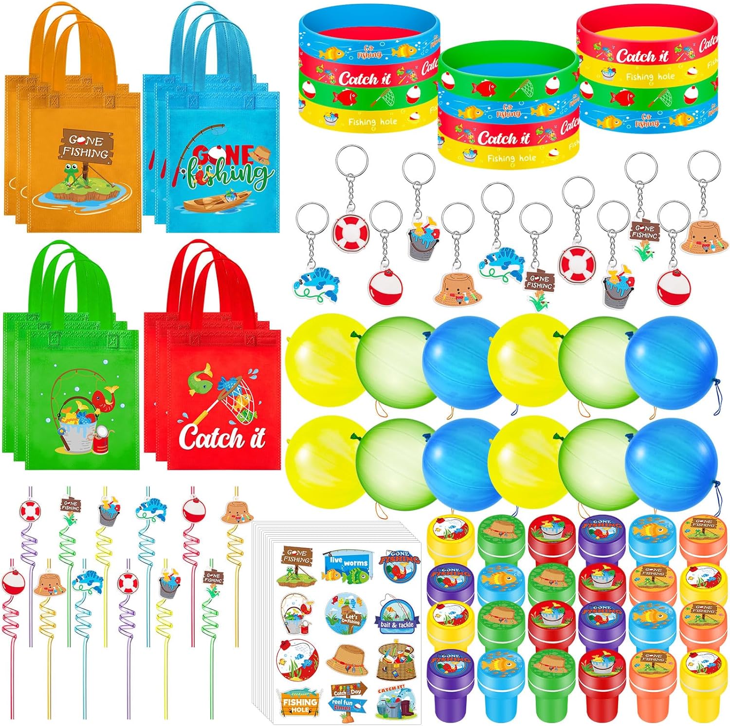 Amazon.com: 228 Pcs Fishing Themed Party Favors Fishing Birthday Gift ...