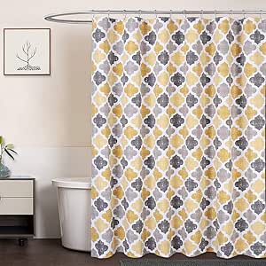 Amazon.com: CAROMIO Fabric Shower Curtain, Geometric Quatrefoil Patterned Modern Poly-Cotton ...