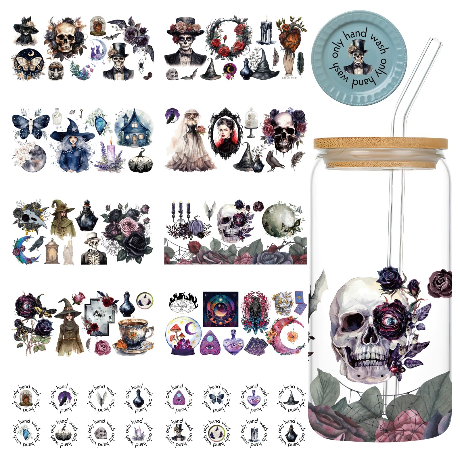 Amazon.com: Gothic UV DTF Cup Wrap - 10 Sheets Dark Aesthetic UV DTF ...