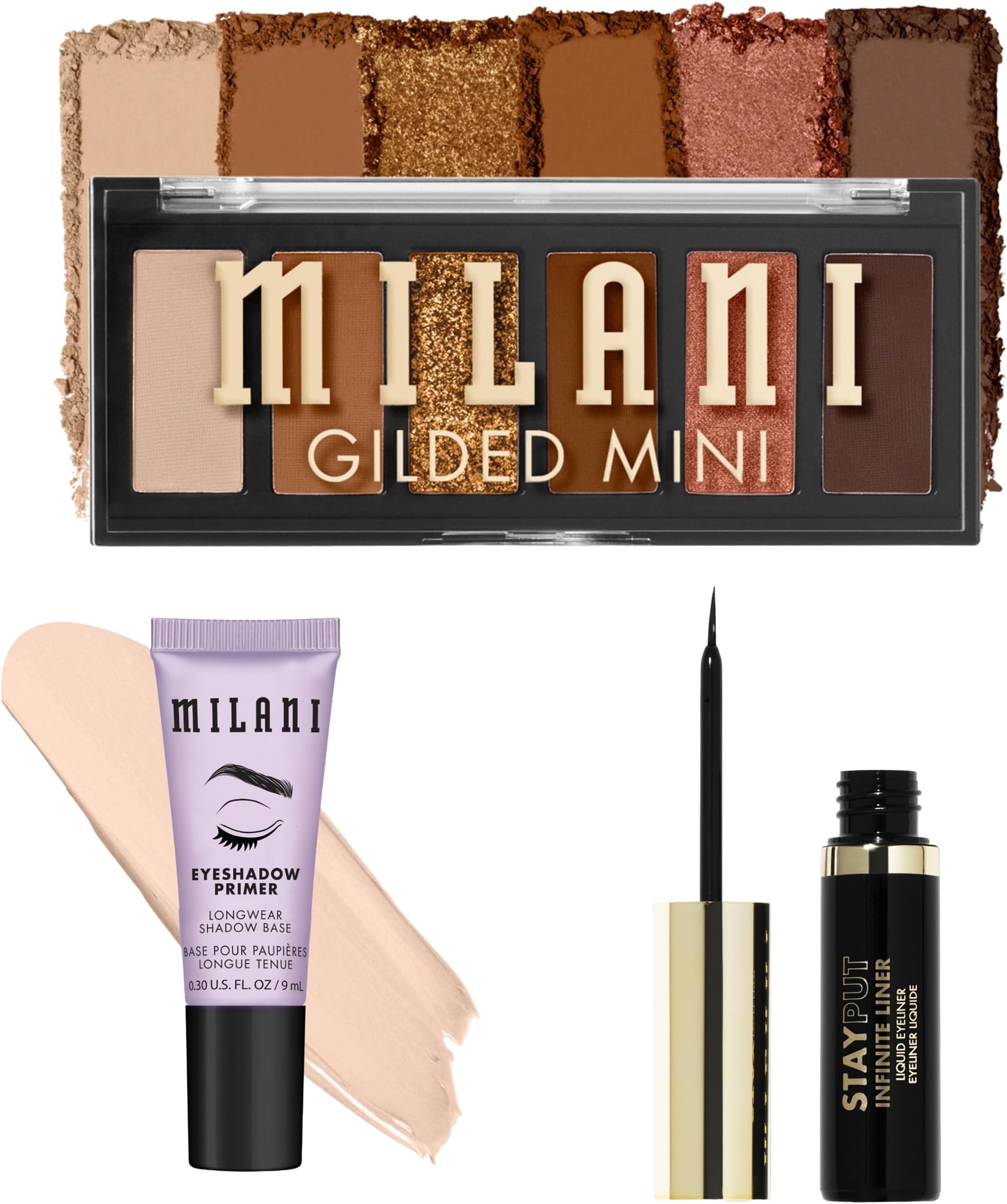 Amazon.com : Milani Eyeshadow Primer + Gilded Mini Eyeshadow Palette ...