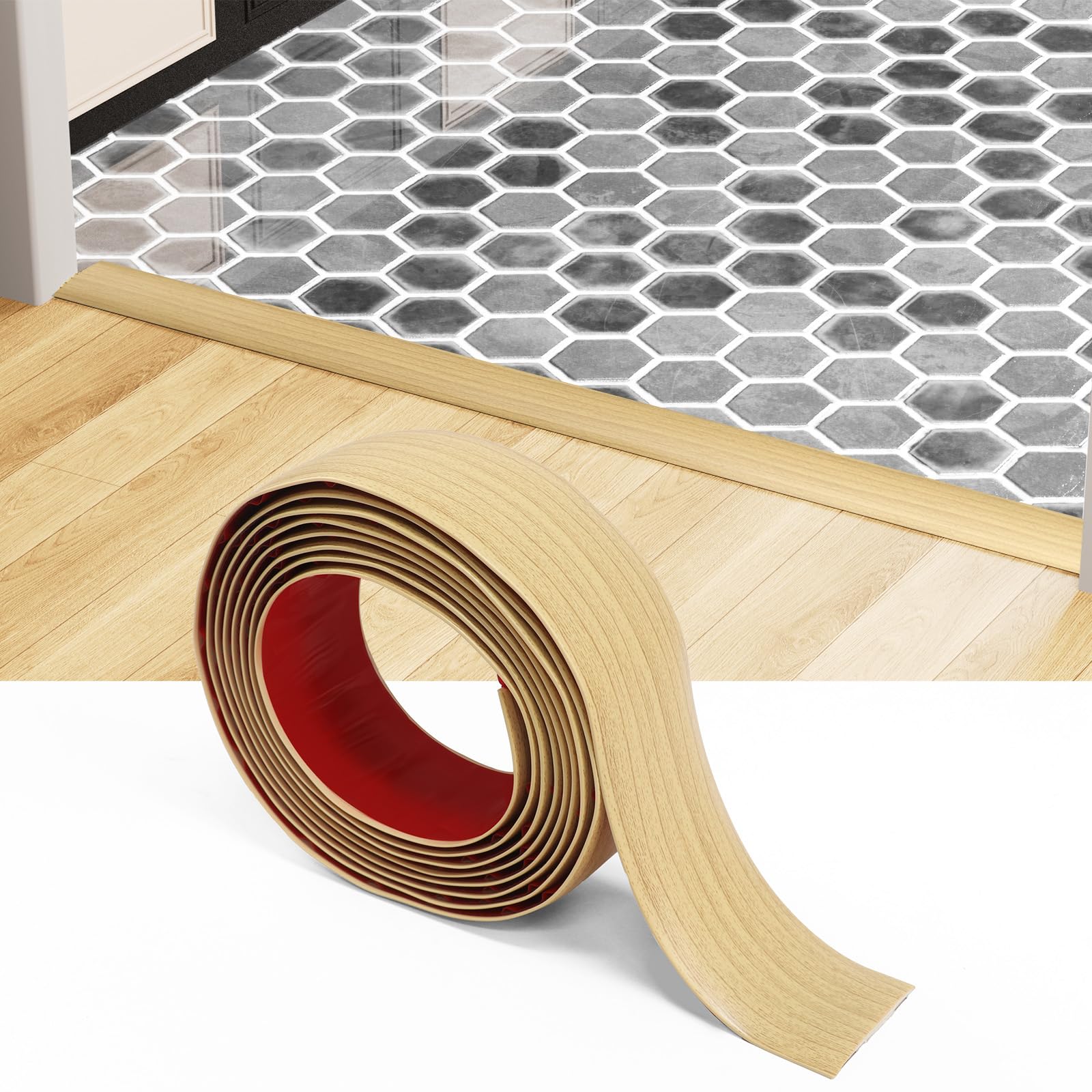 Snapklik.com : Greymond Floor Transition Strip - Self-Adhesive PVC Trim ...