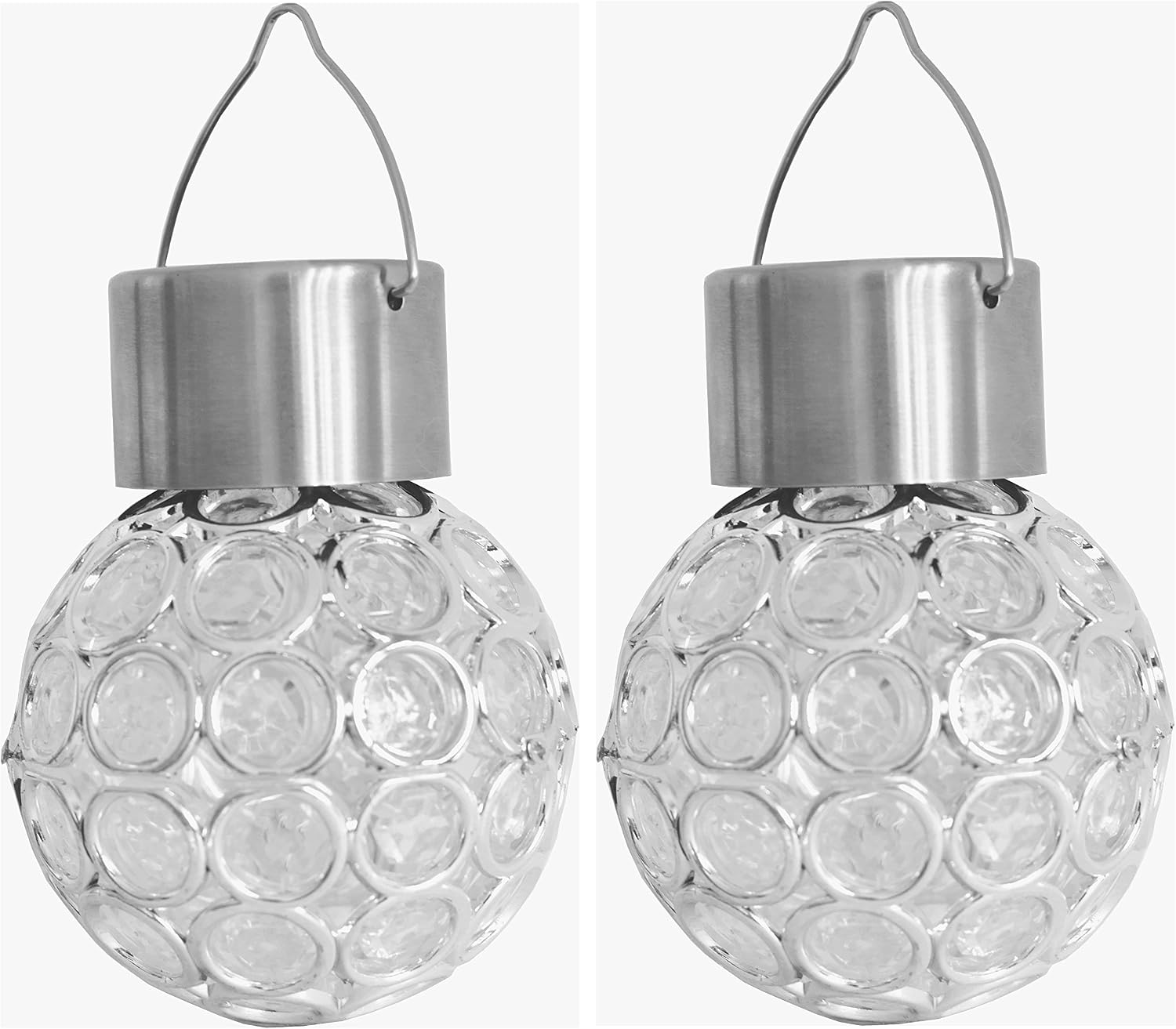 Amazon.com : Solar Outdoor Hanging Crystals Sparkling Lamp Gazing ...
