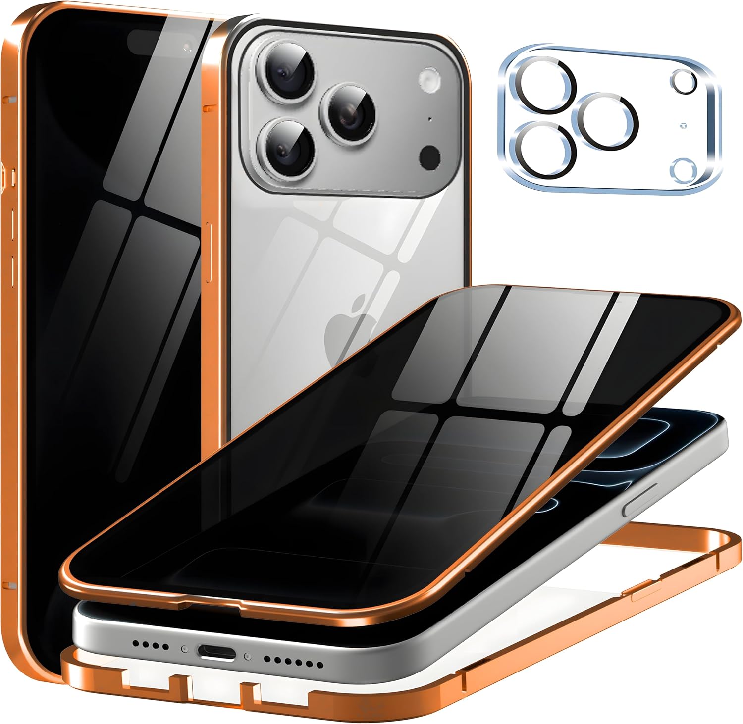 Amazon.com: Metal Titanium Privacy Case for iPhone 17 Pro Max, Built-in ...