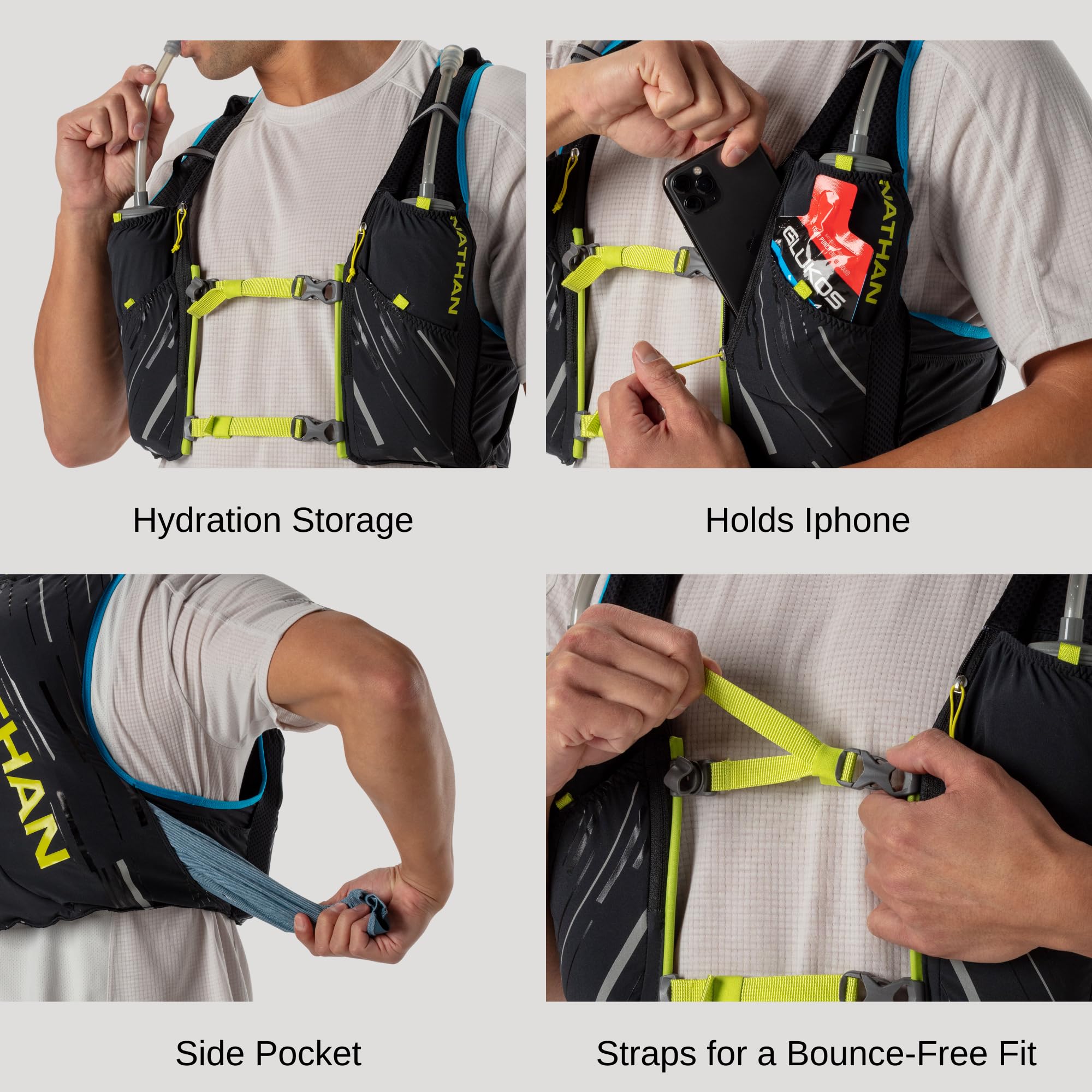Snapklik.com : Nathan Mens Pinnacle Race Vest 4L Hydration Pack