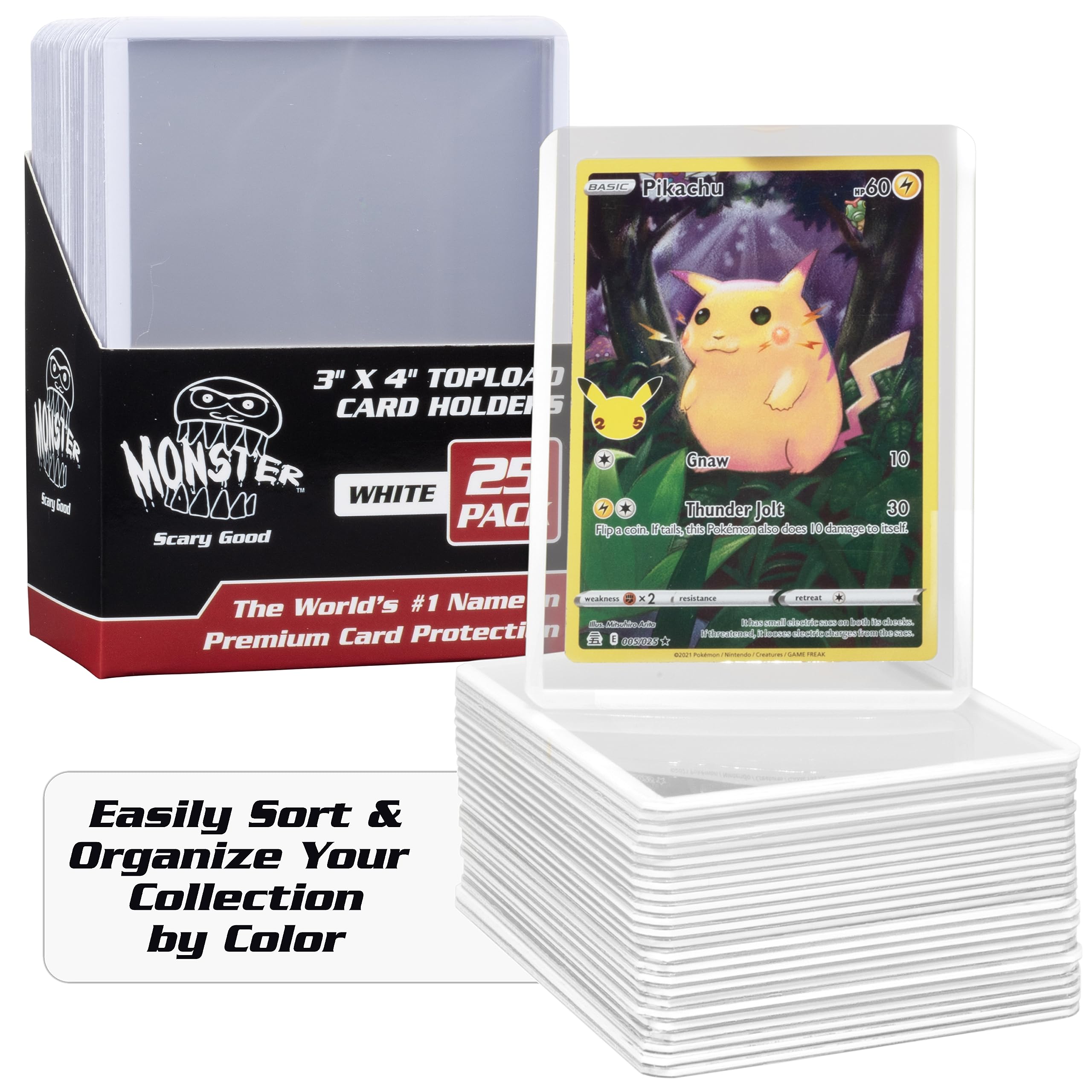 Amazon.com: Monster Top Loaders for Collectible Trading Cards - 25 ...