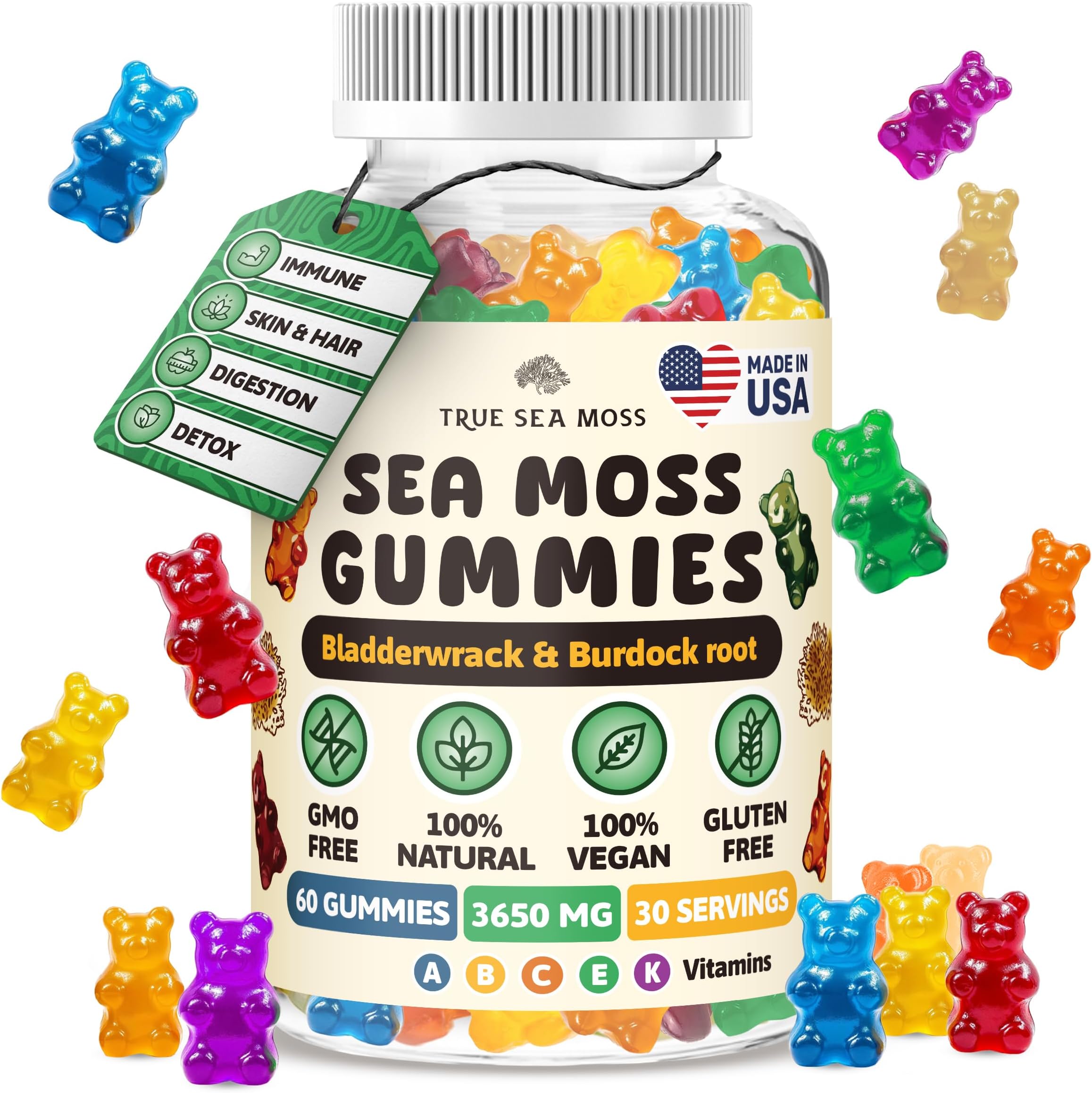 Amazon.com: 10-in 1 Irish Sea Moss Gummies 3000mg with Black Seed Oil ...