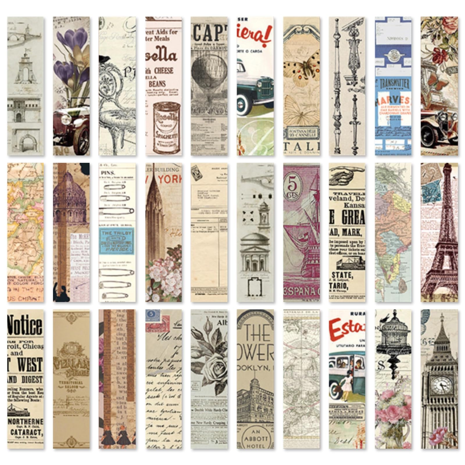 Amazon.com: Generic 30PCS Vintage Aesthetic Bookmarks for Reading Women ...