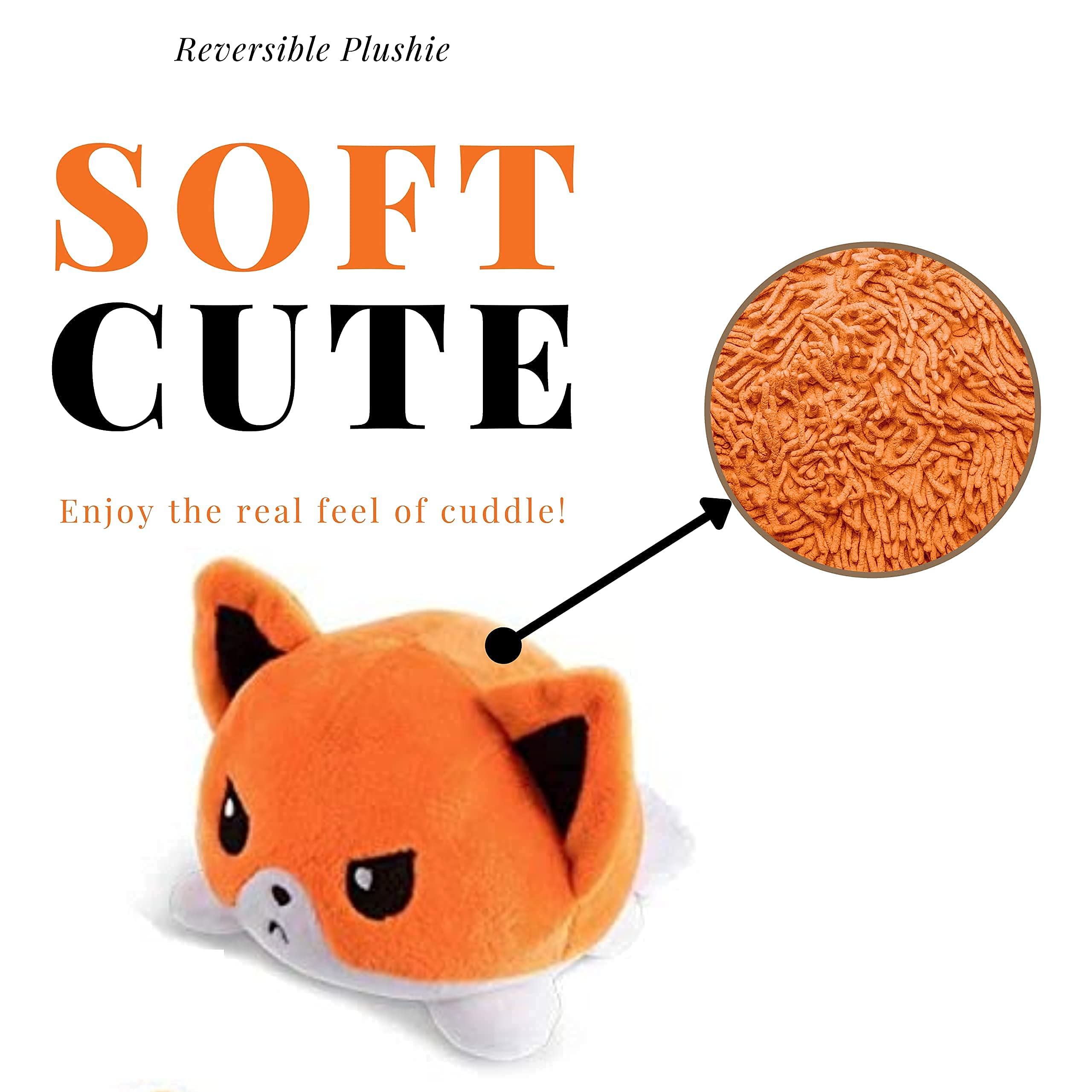 ENGLASIA Soft Toys – Plushies Kawaii - Cute Reversible Cat Fox Plushie ...
