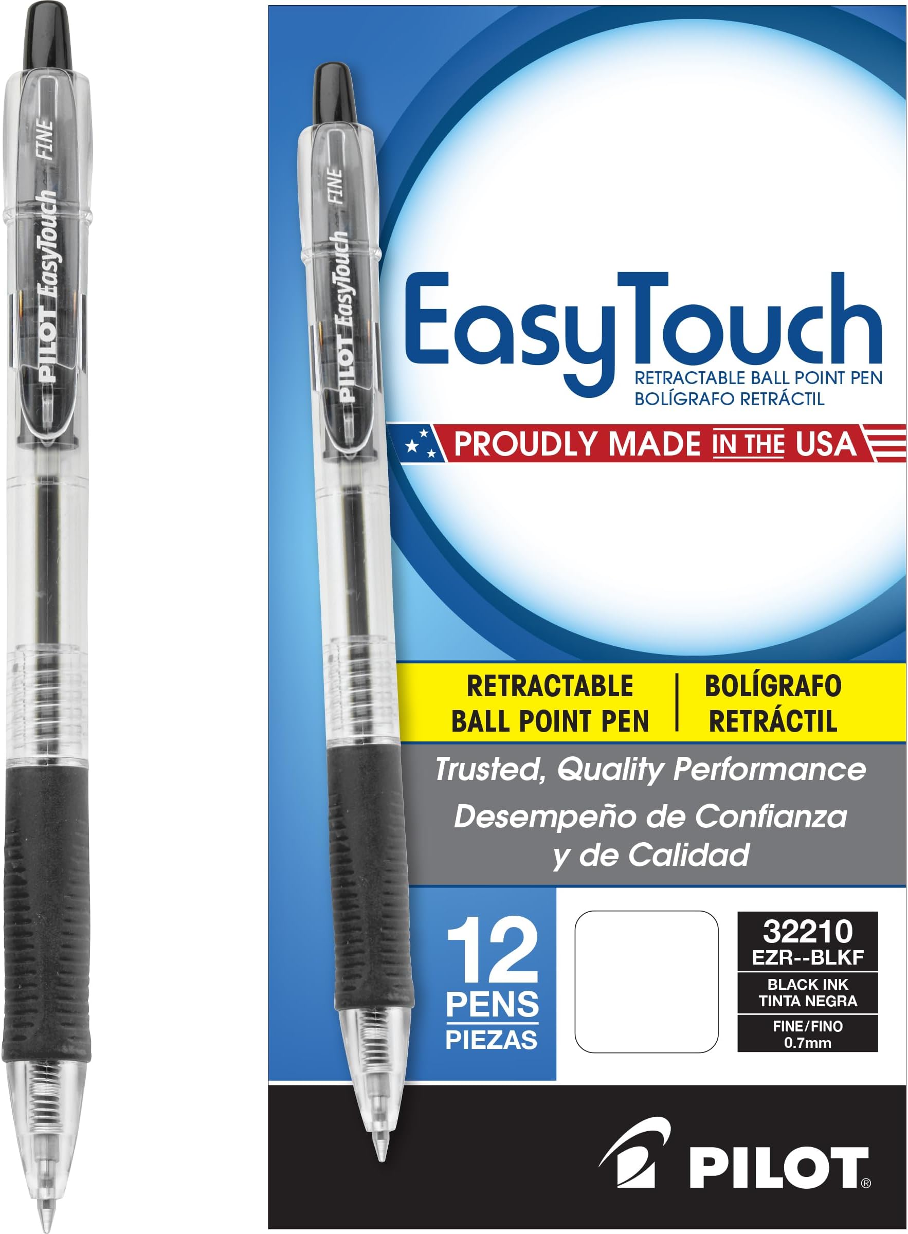 Amazon.com : Pilot EasyTouch Retractable Ball Point Pens, Fine Point ...