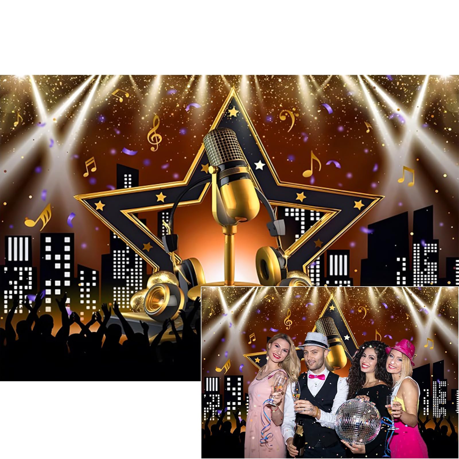 Amazon.com : YongFoto Night Show Karaoke Backdrop 7x5ft Photography ...