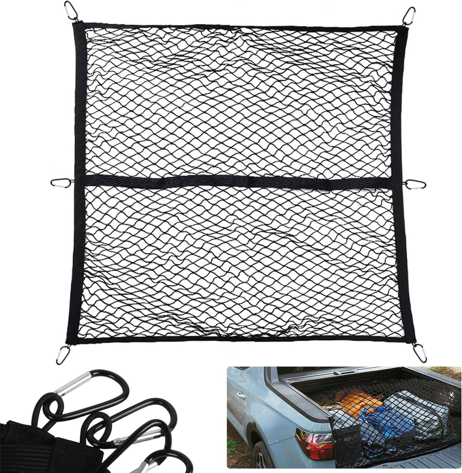 Amazon.com: Colewin Truck Bed Net,Stretches to 7'x7' Truck Cargo Net ...
