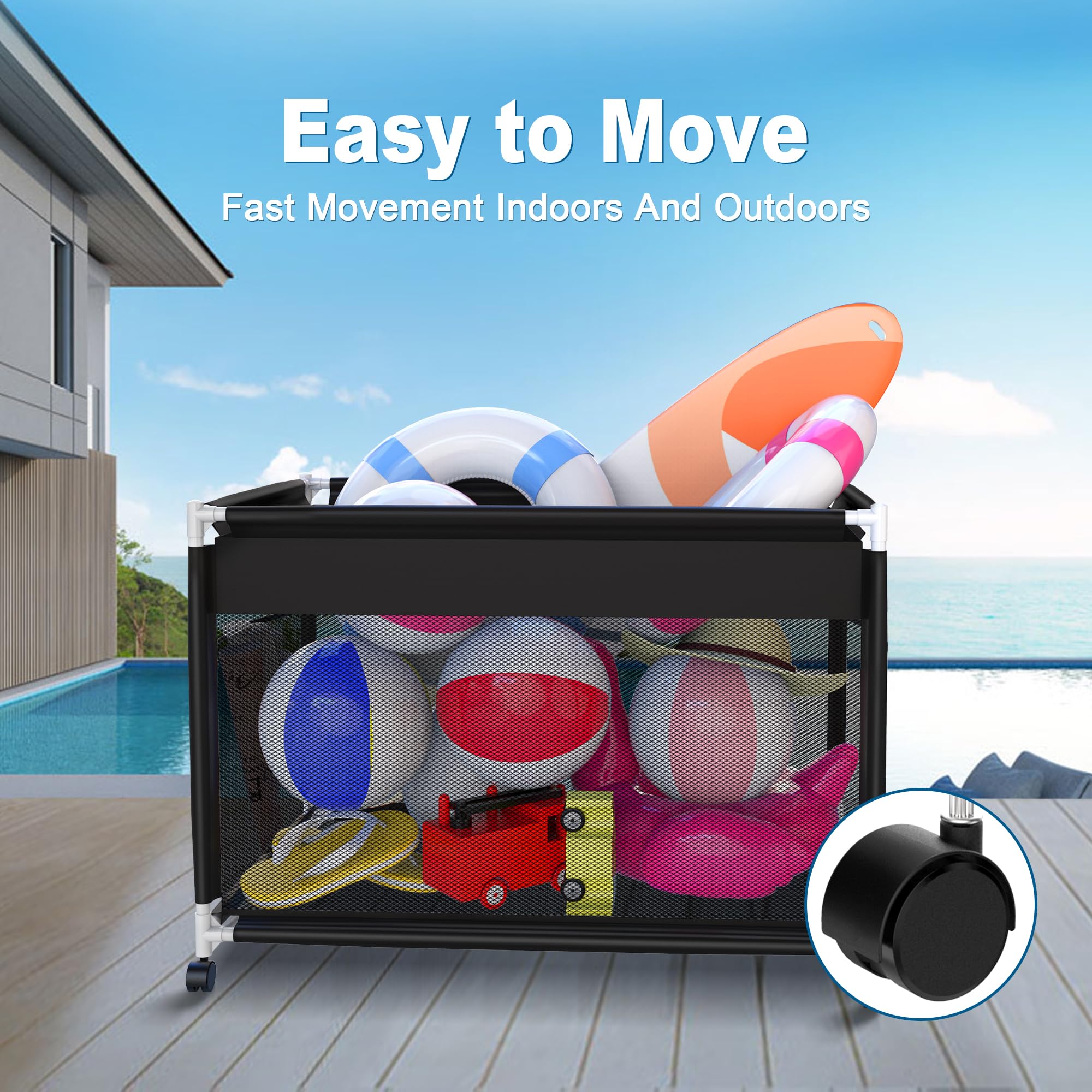 Snapklik.com : Kculehtlla Pool Float Storage Bin, Outdoor Pool Toy ...