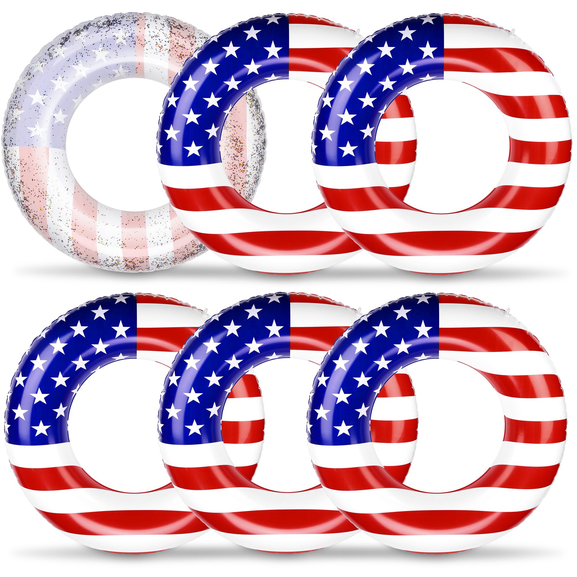 Snapklik.com : Elcoho 6 Pack Inflatable USA Pool Float Tube USA Flag ...
