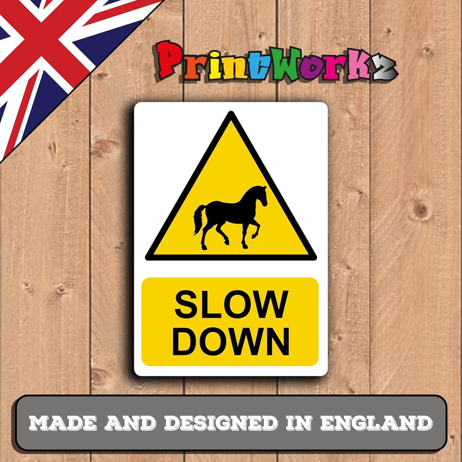 Buy Warning Horses Slow Down Safety Sign Aluminium Rustproof Livery ...