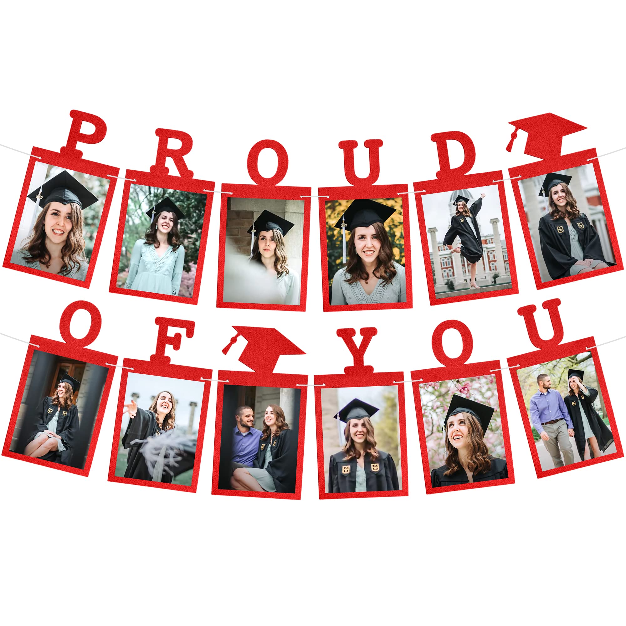 Amazon.com: KatchOn, Red Proud of You Graduation Photo Banner 2024 - 10 ...