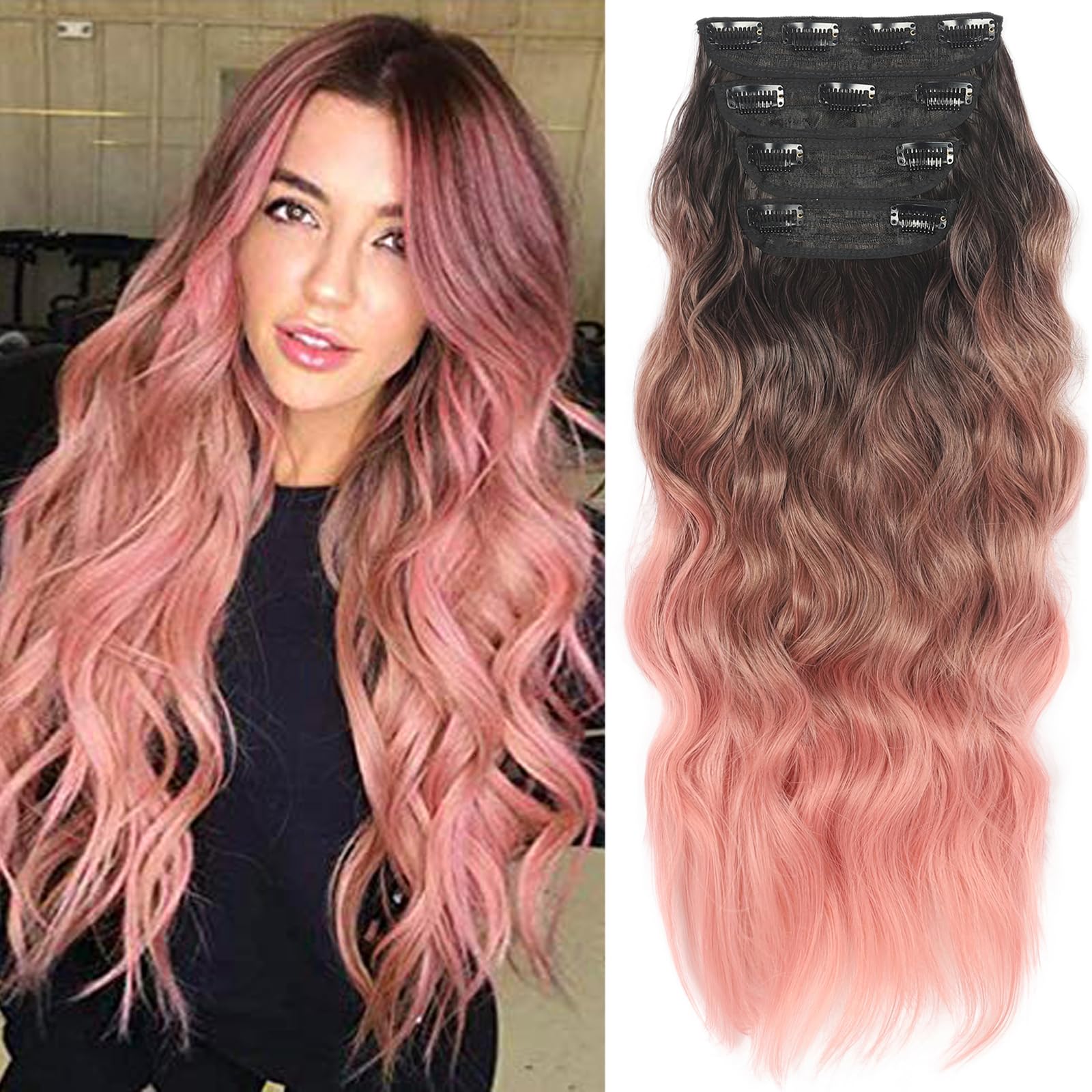 Black And Pink Ombre Hair Extensions Black Pink Purple Double Drawn