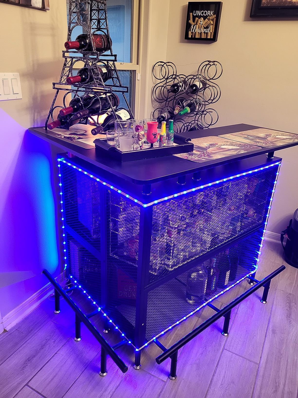 $36/mo - Finance Tribesigns Home Bar Unit, L-Shaped Bar Table with ...