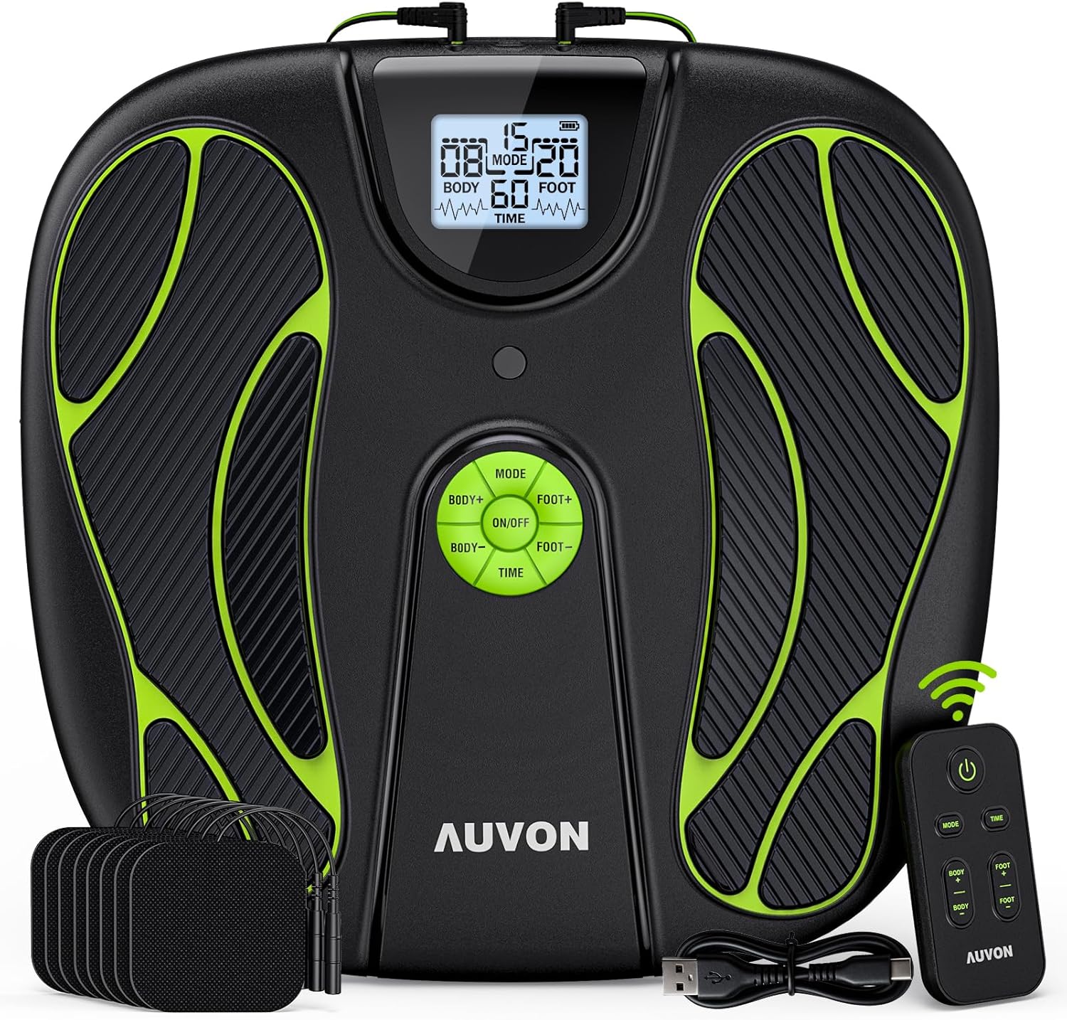 AUVON TENS Machine Foot Massager for Pain and Circulation with 15 Modes ...