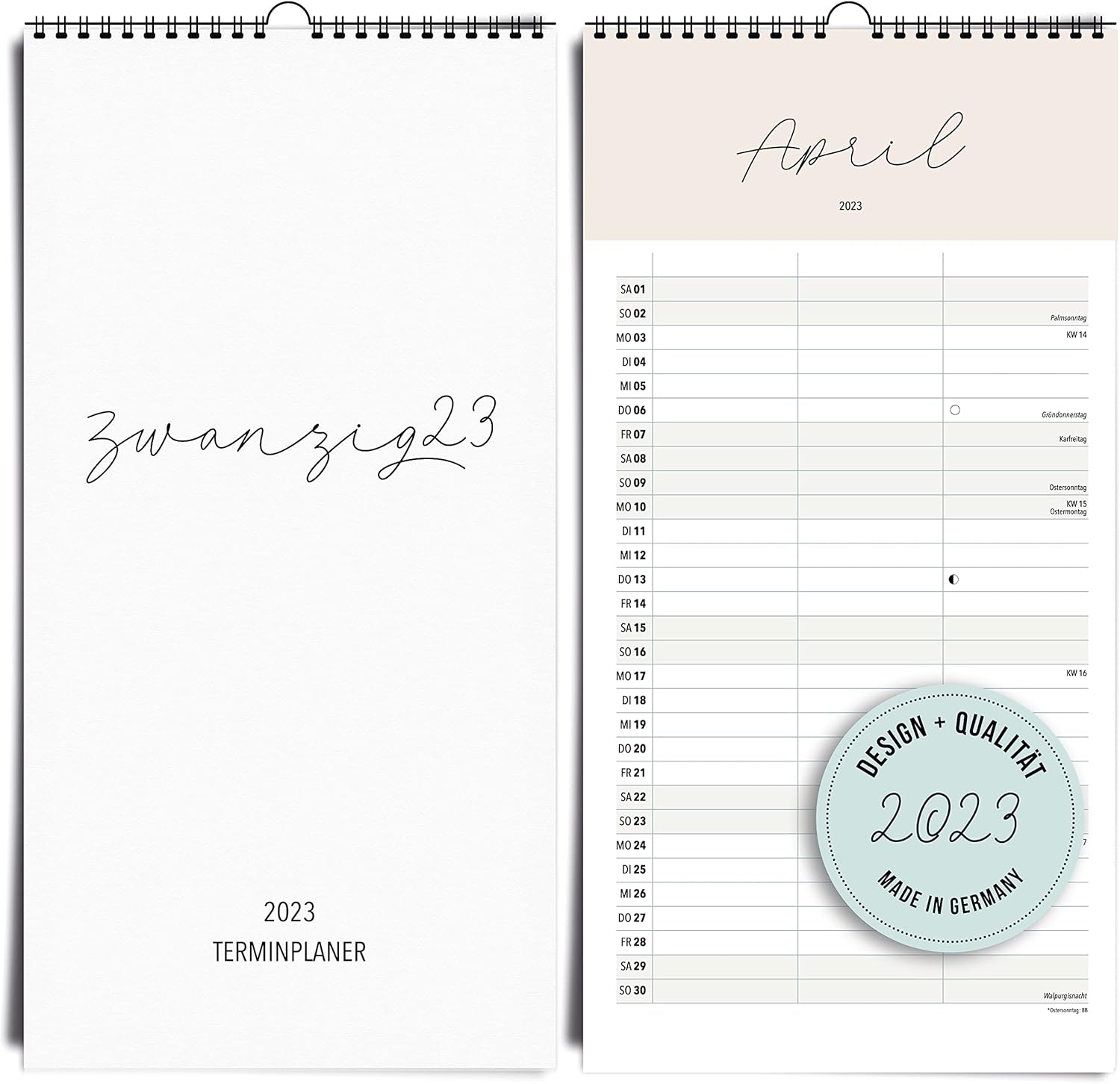 heaven+paper minimalistischer Terminkalender 2023 Wandkalender 3 ...