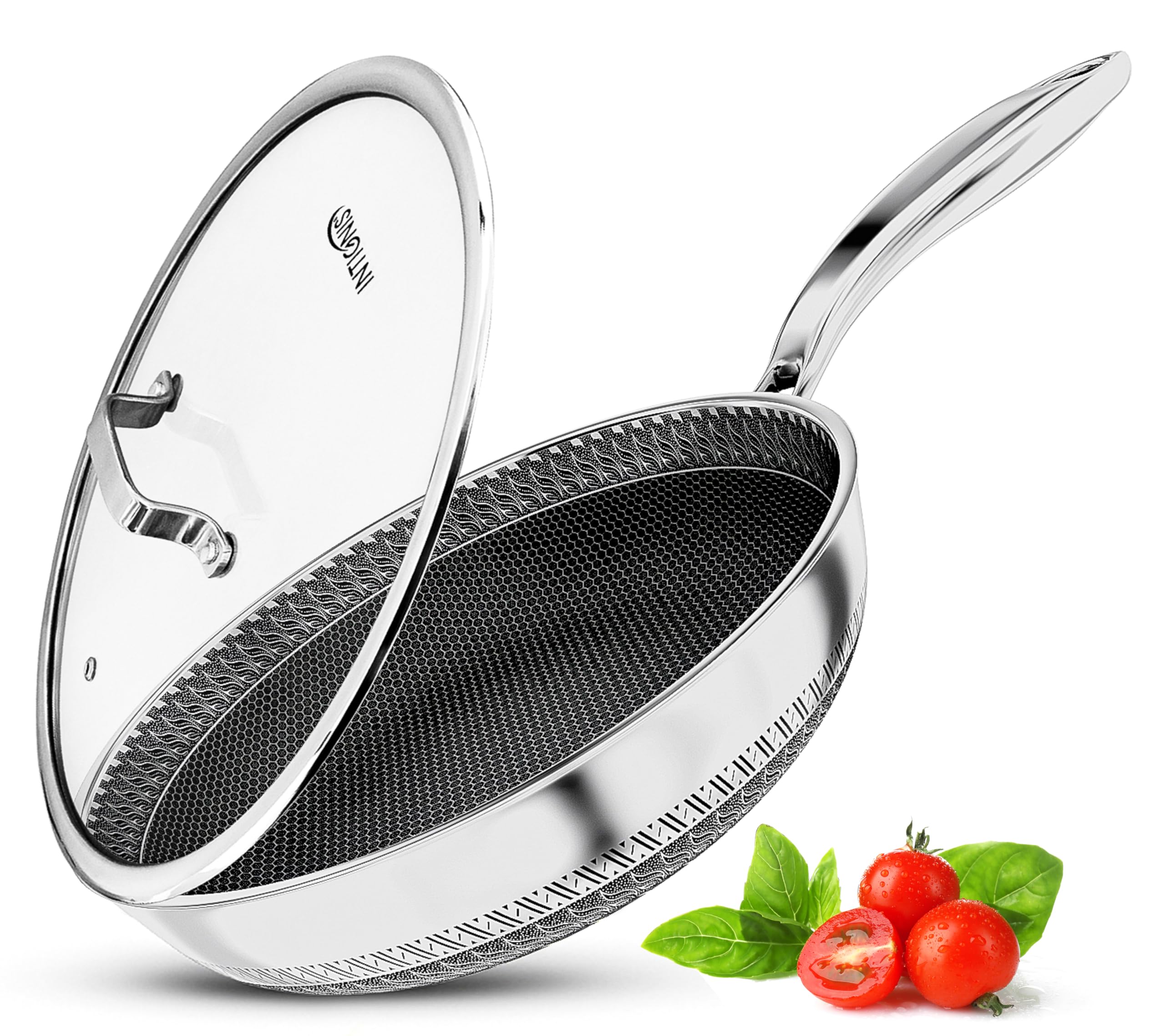 INTIGNIS® Frying Pan with Lid - 30 cm / 12 Inches - Non-Stick Coating ...