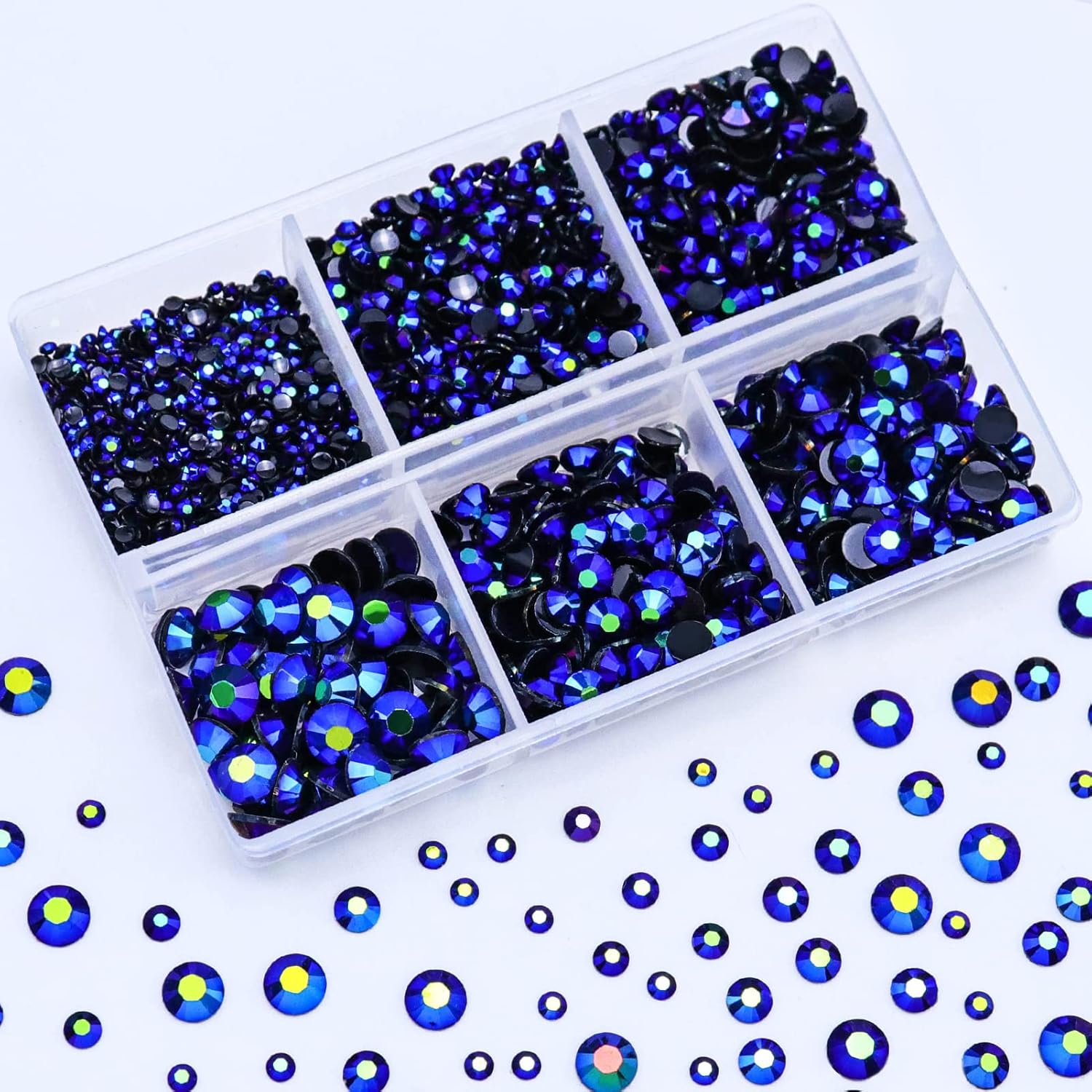 Amazon.com: Briskbloom 3000PCS Flatback Resin Rhinestone, 2mm 3mm 4mm ...