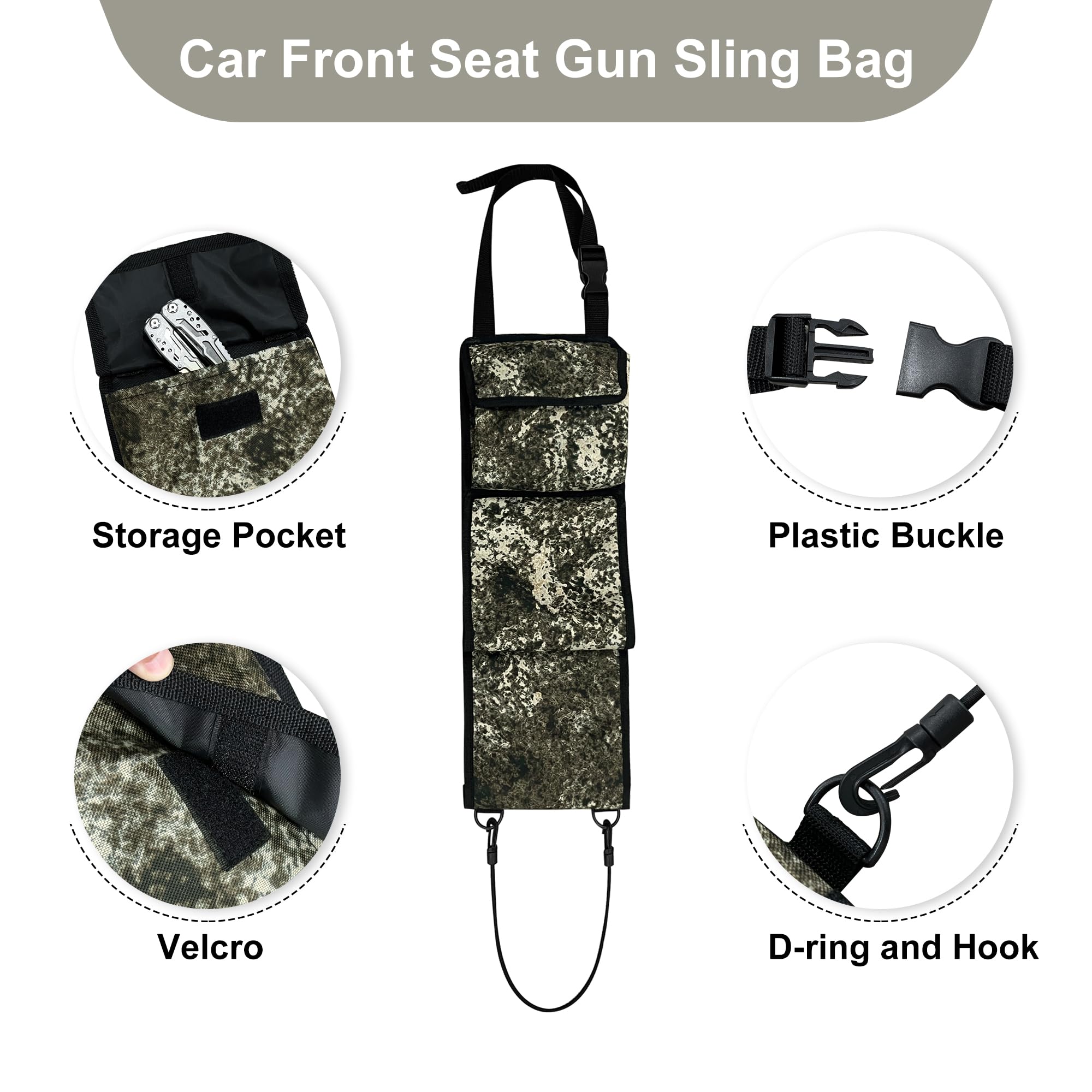Snapklik.com : MYDAYS Seat Back Gun Rack, Gun Sling Bag, Camo Front ...