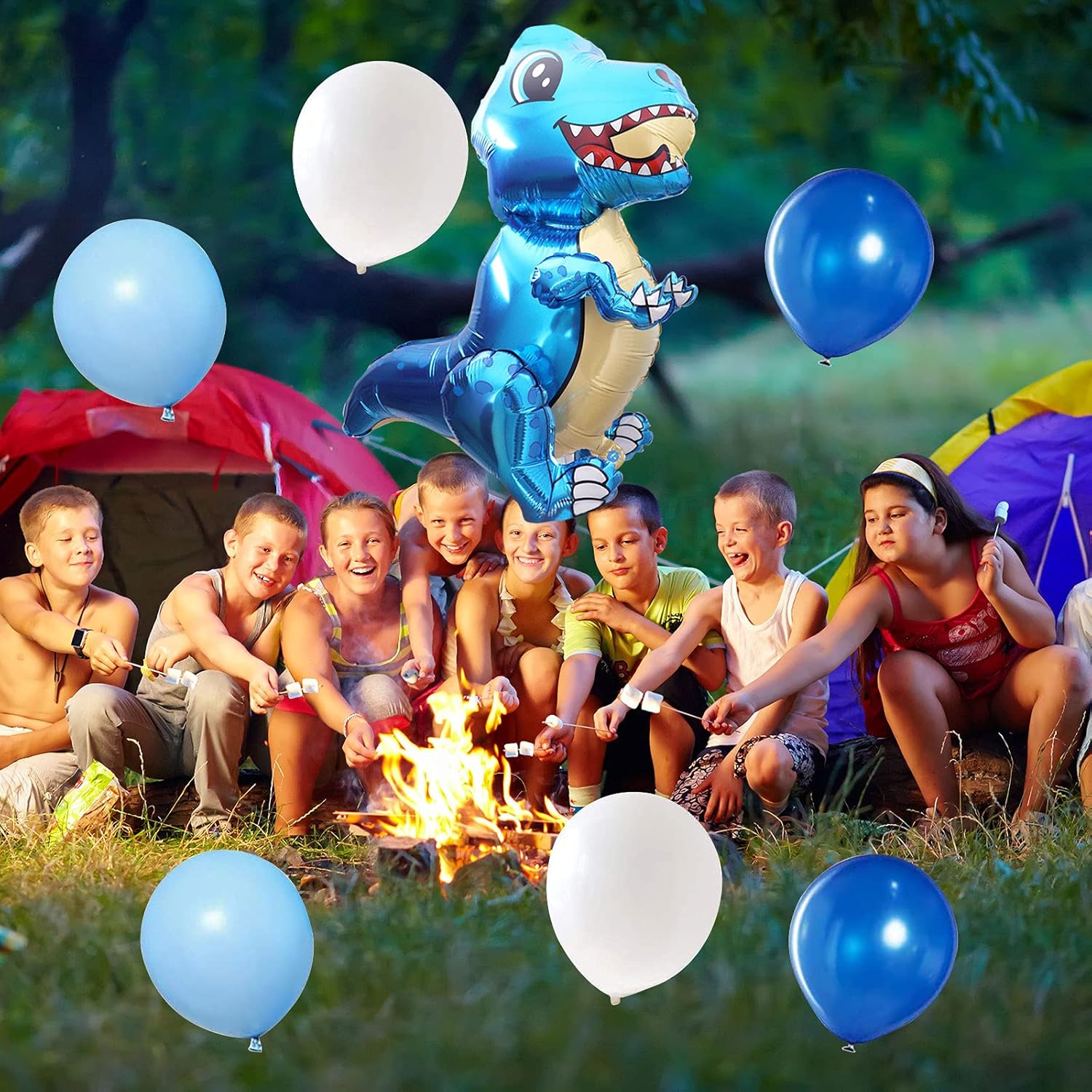 Foil Dinosaur Balloon, Large Dinosaur Balloon Set with Latex Balloon ...