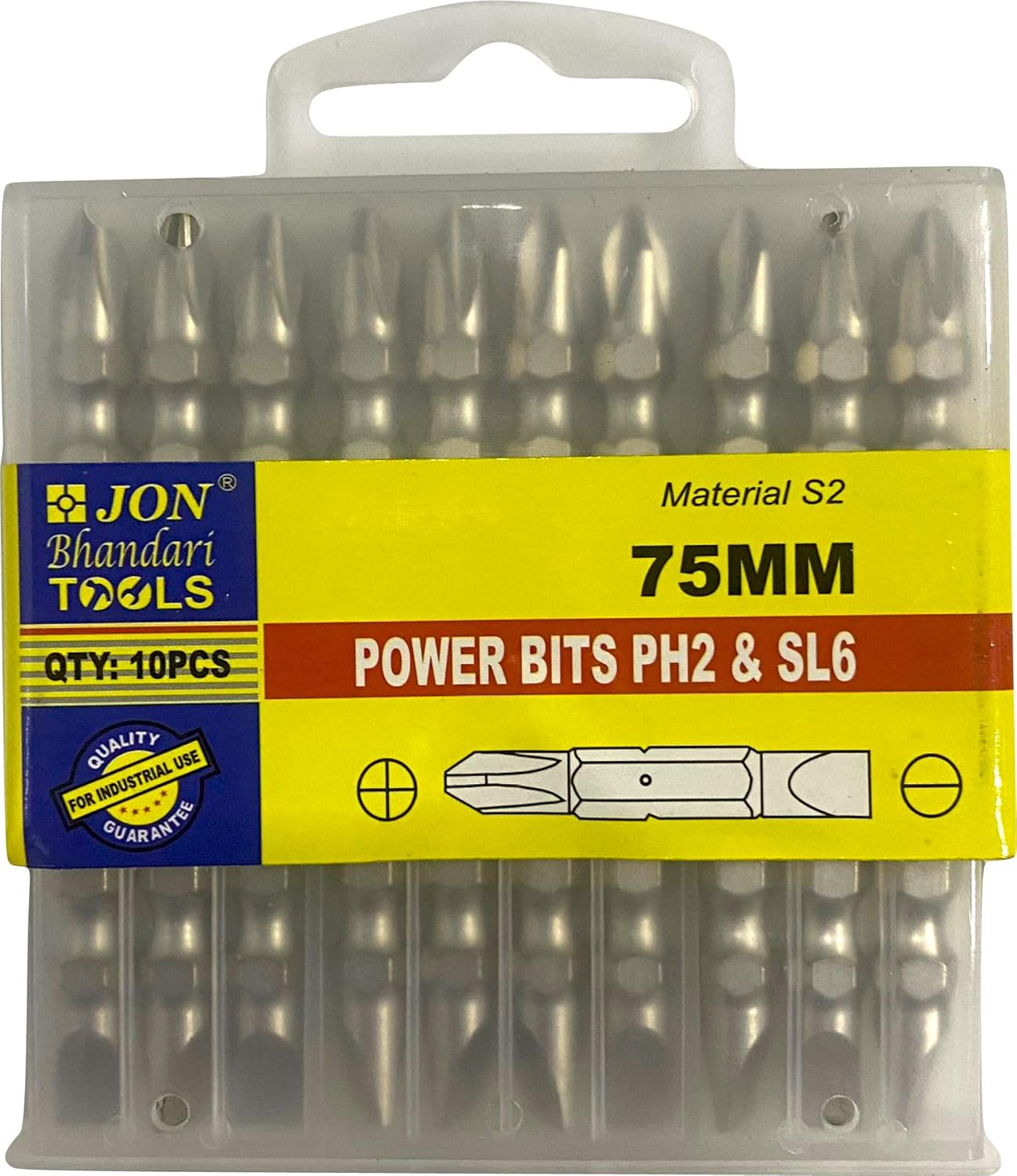 Jon Bhandari Tools PH2 & SL6 Power Screw Driver Bits Magnetic 2 in 1 ...