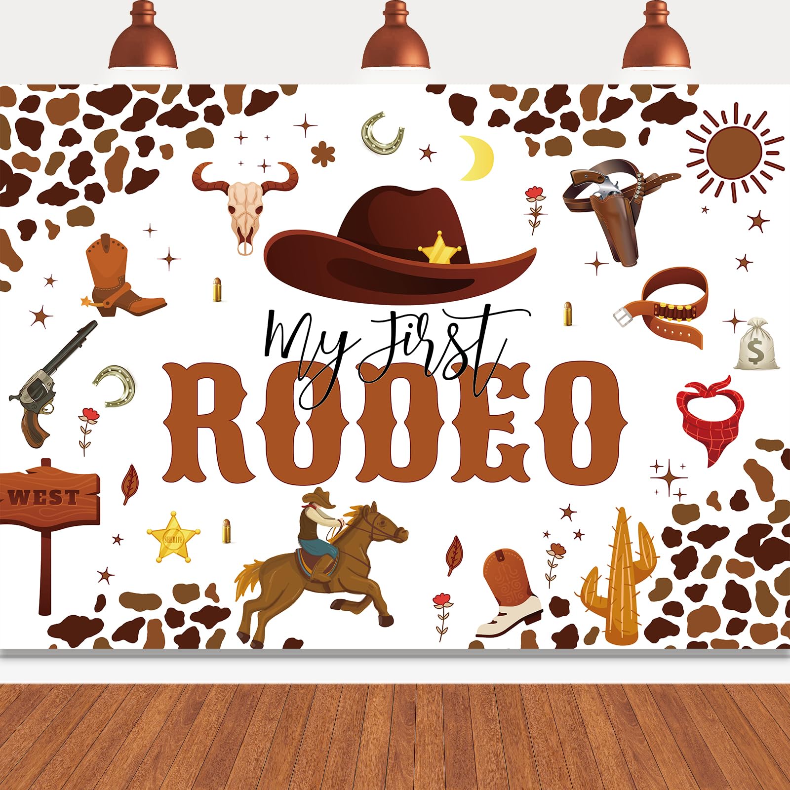 Amazon.com : My First Rodeo Backdrop,7x5FT | Western Cowboy Backdrop ...