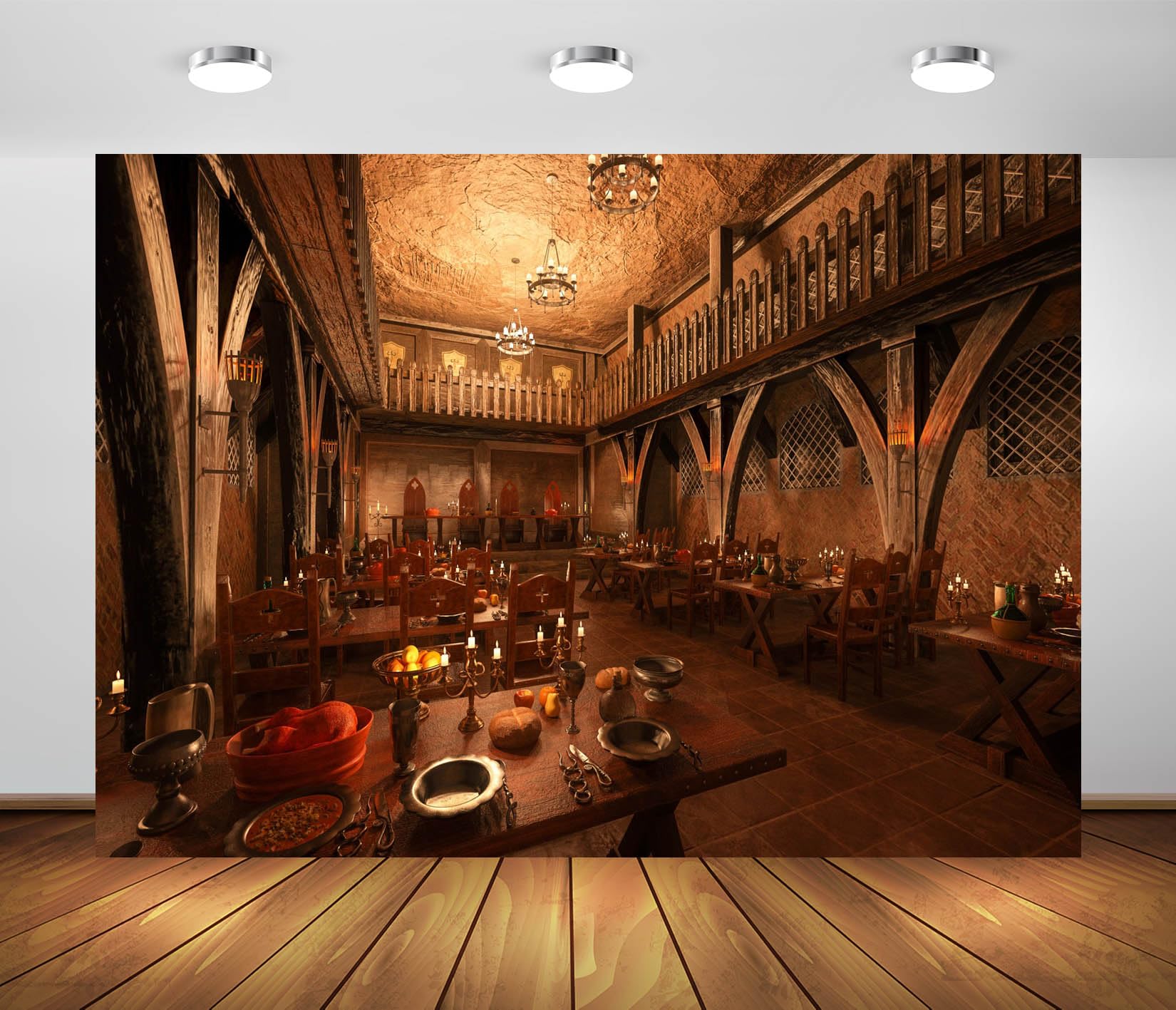 Amazon.com : BELECO 7x5ft Fabric Medieval Tavern Bar Backdrop for ...