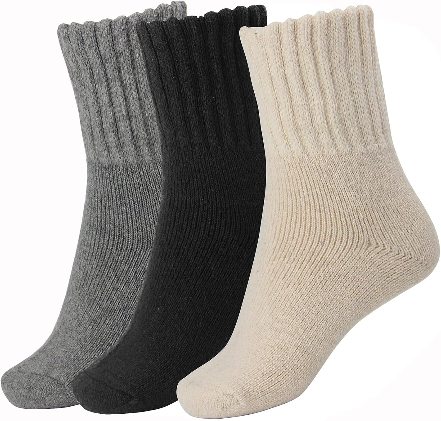Mitid Wool Socks Boot Socks for Women Solid Thick Warm Winter Socks ...