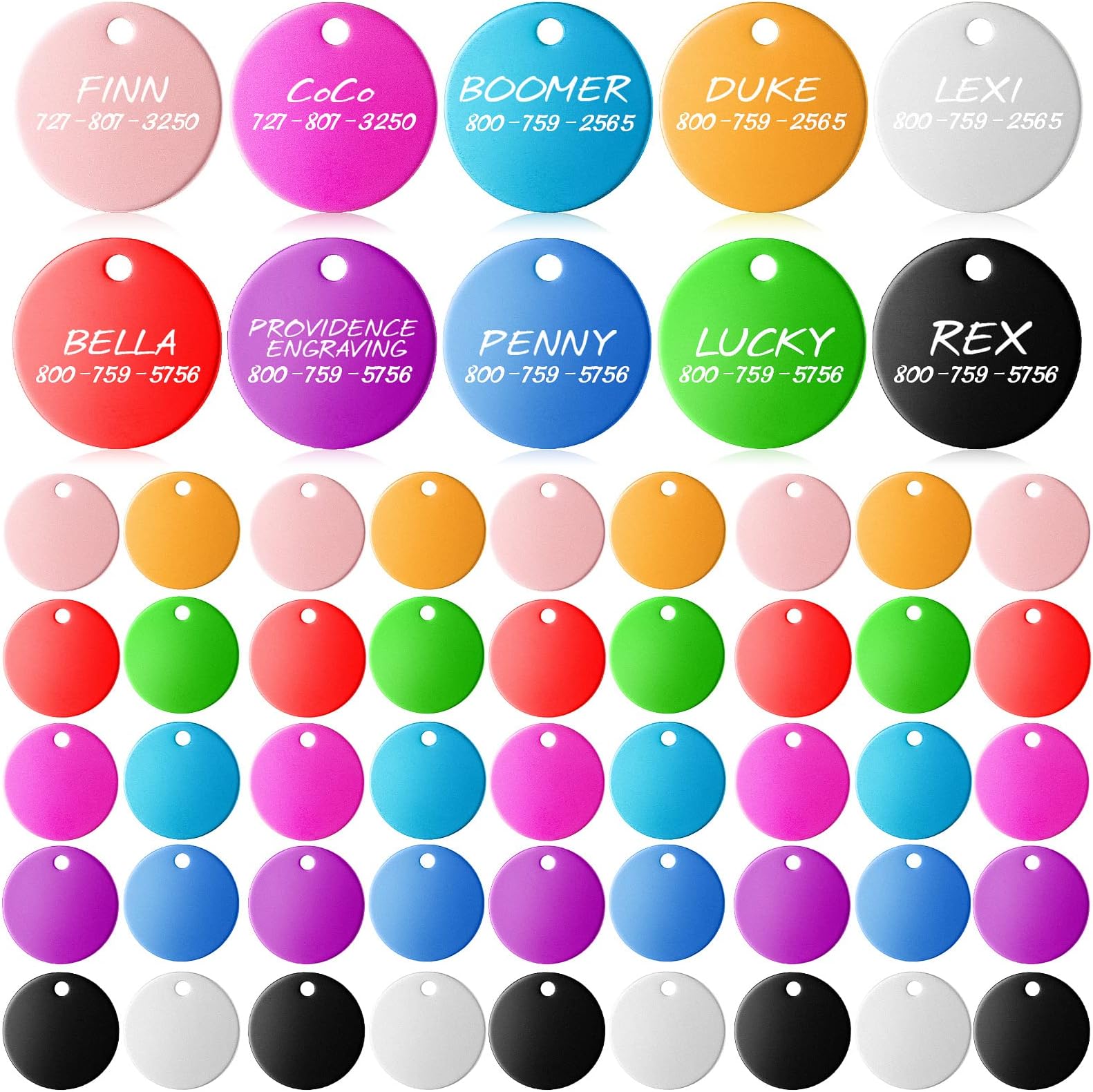 Amazon.com: 150 Pcs Blank Dog Pet Tags 25 mm for Engraving Aluminum ...