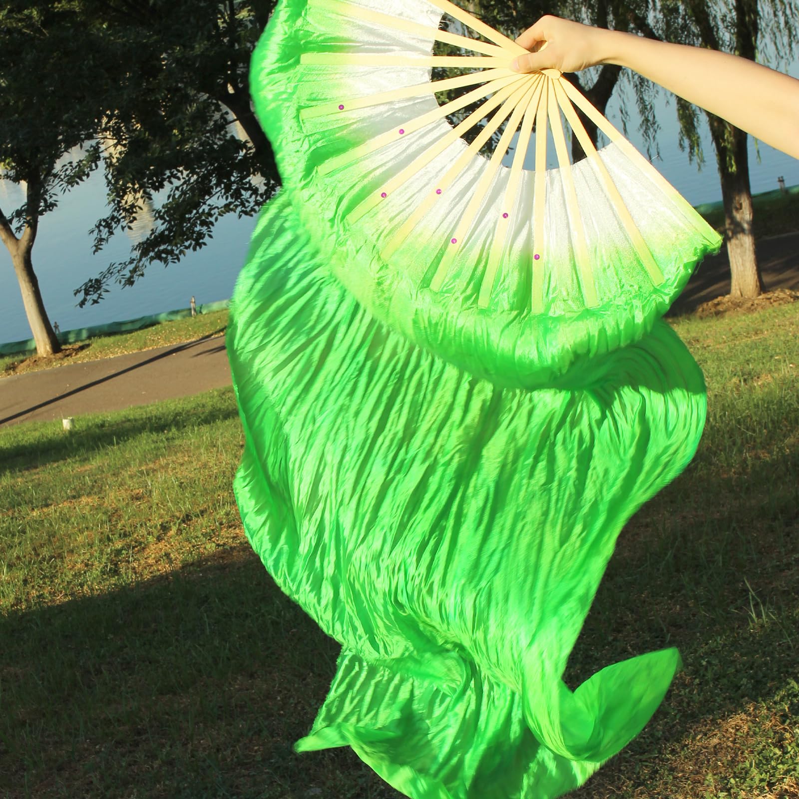 Snapklik.com : WEISIPU Hand-Made Faux Silk Belly Dance Fan Veils ...
