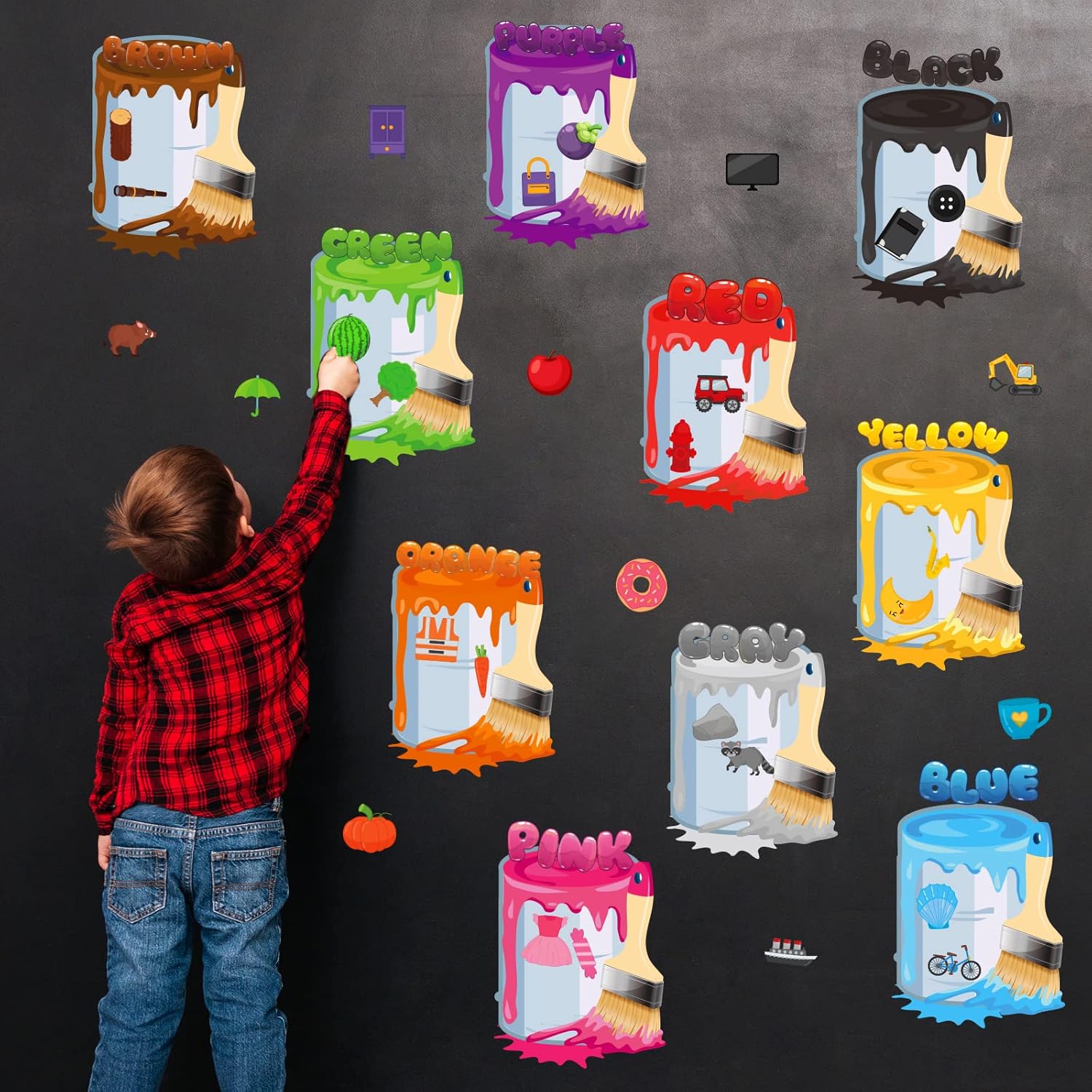 Buy 50 Pieces Color Recognition Sorting Set Color Cutouts Color Poster ...