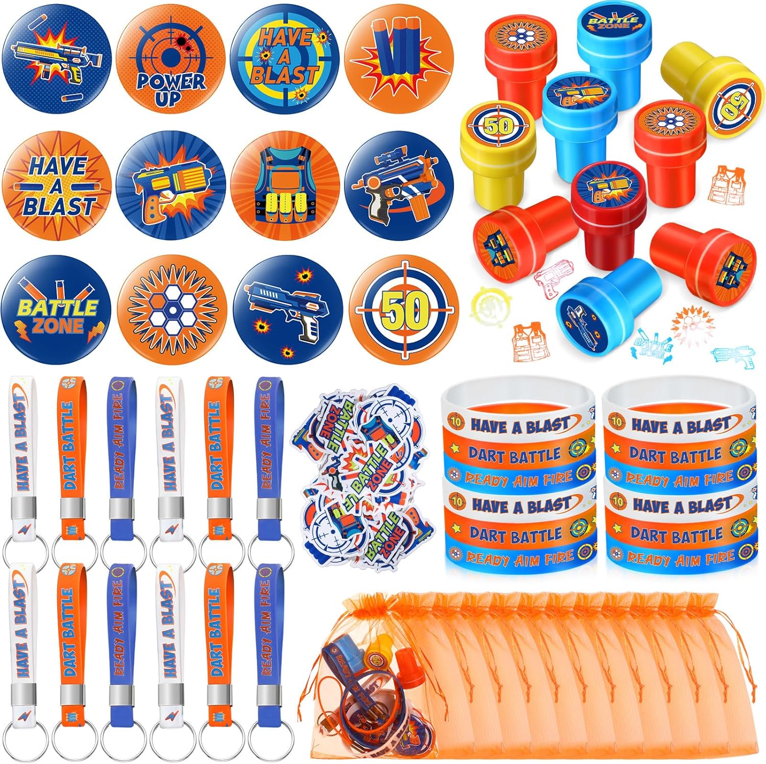 Amazon.com: Honoson 110 Pcs Dart Battle Party Favors Supplies Battle ...