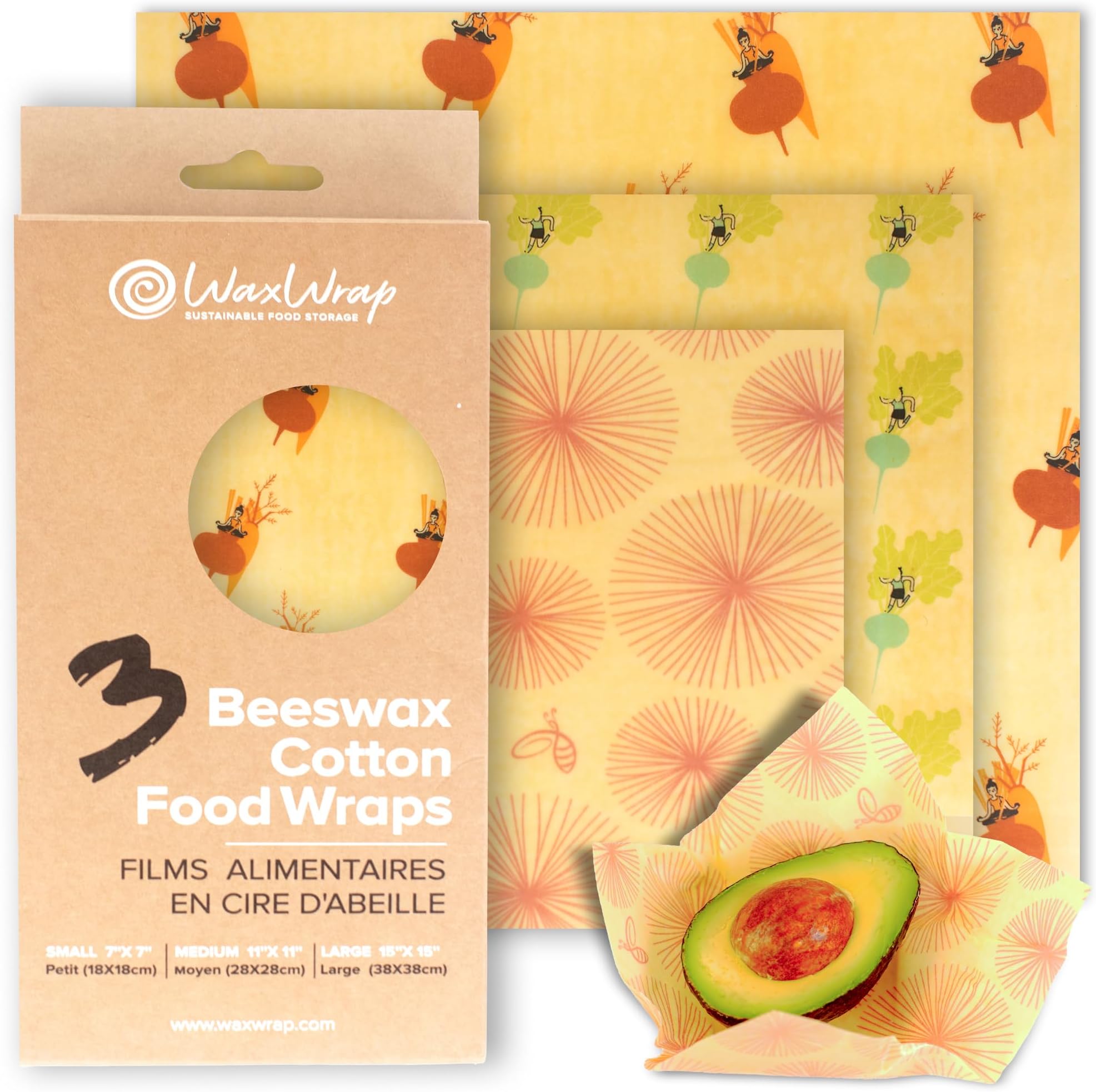 Amazon.com: WaxWrap Beeswax Wraps for Food - Organic Cotton Beeswax ...
