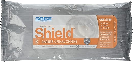 Comfort Shield Barrier Cream Cloths for Incontinence Skin Care - 1 ...