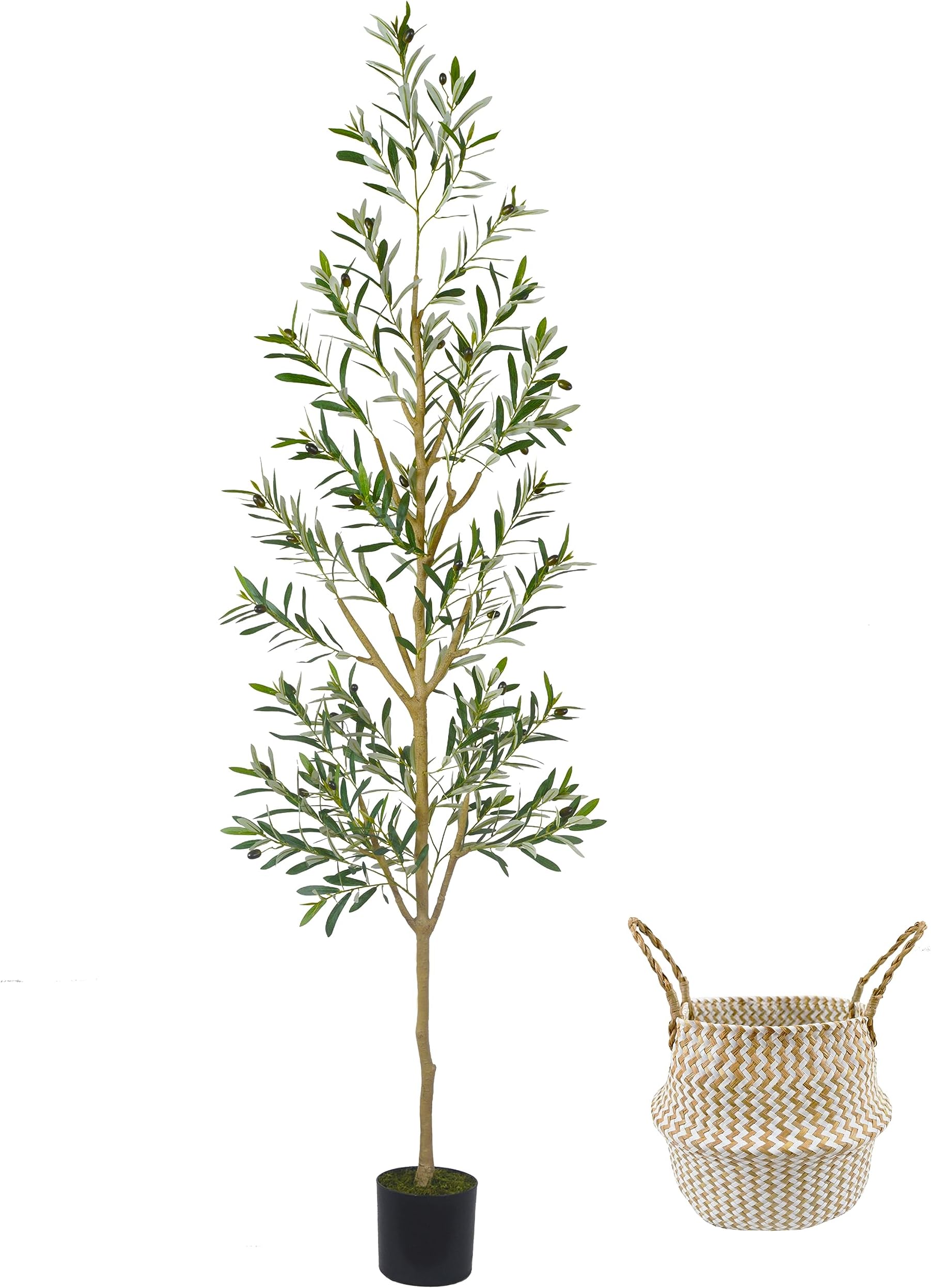 Amazon.com: Riceshoot 2 Packs Faux Olive Tree Tall Olive Tree Plants ...