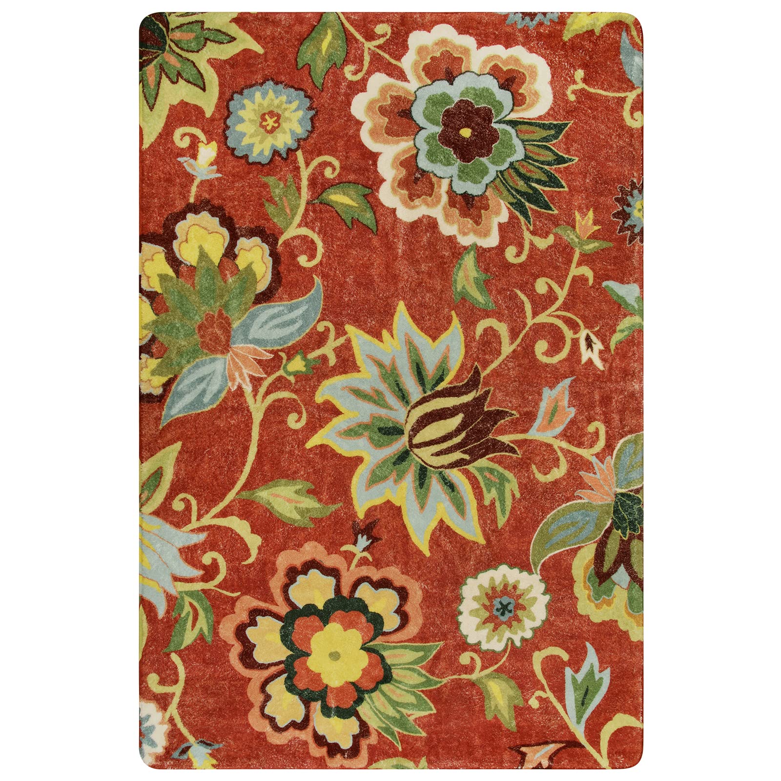 Lahome Red Washable Area Rugs-4x6 Rug for Bedroom, Large Non-Slip Rugs ...