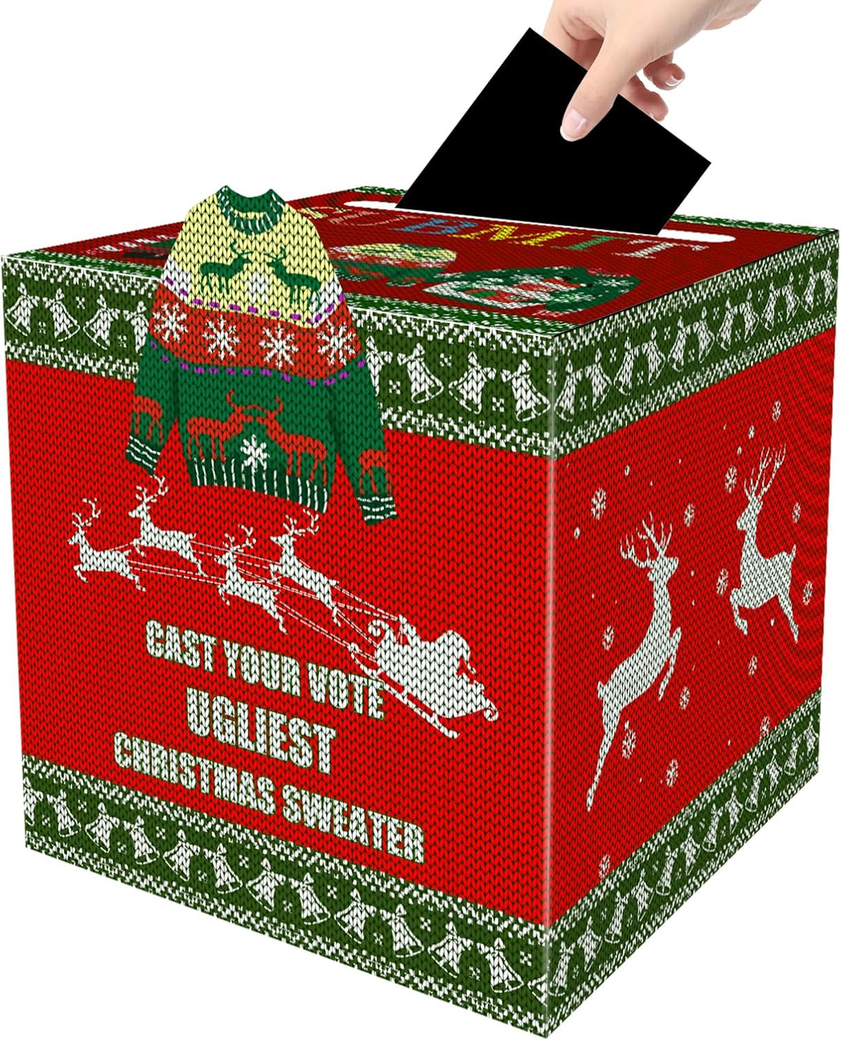 Amazon.com: SietDESEO Ugly Sweater Contest Ballot Box Ugly Sweater ...