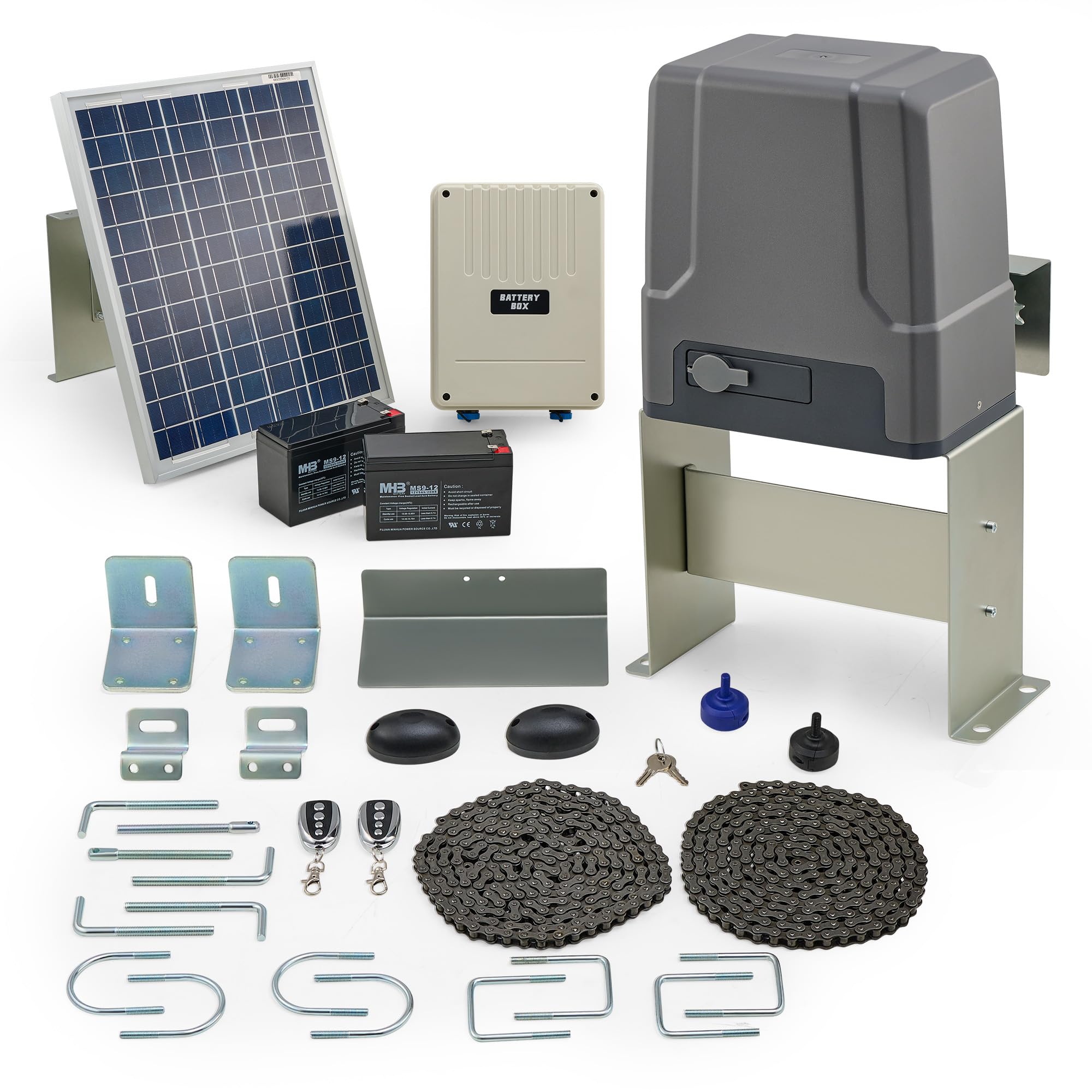 Buy CO-Z Automatic Gate Opener 170W Sliding Gate Opener with Solar ...